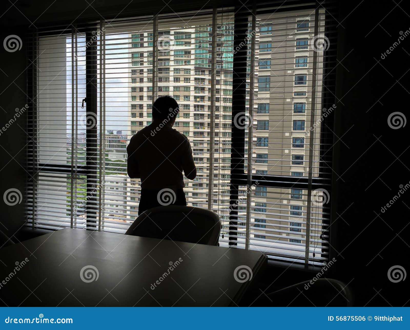 Man in the Shadows stock photo. Image of blinds, peeking - 56875506