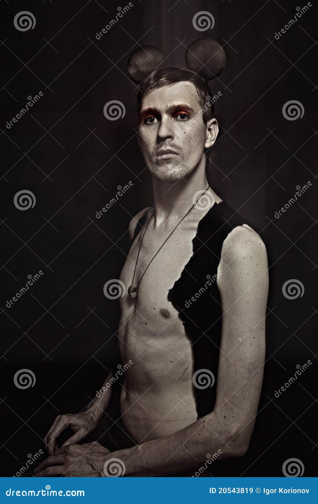 Man with a sham mouse ears stock image. Image of static - 20543819