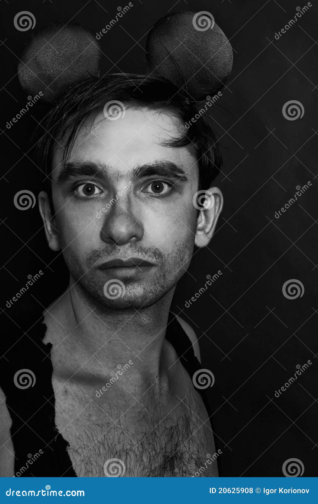 Man with a sham mouse ears stock photo. Image of indoor - 20625908