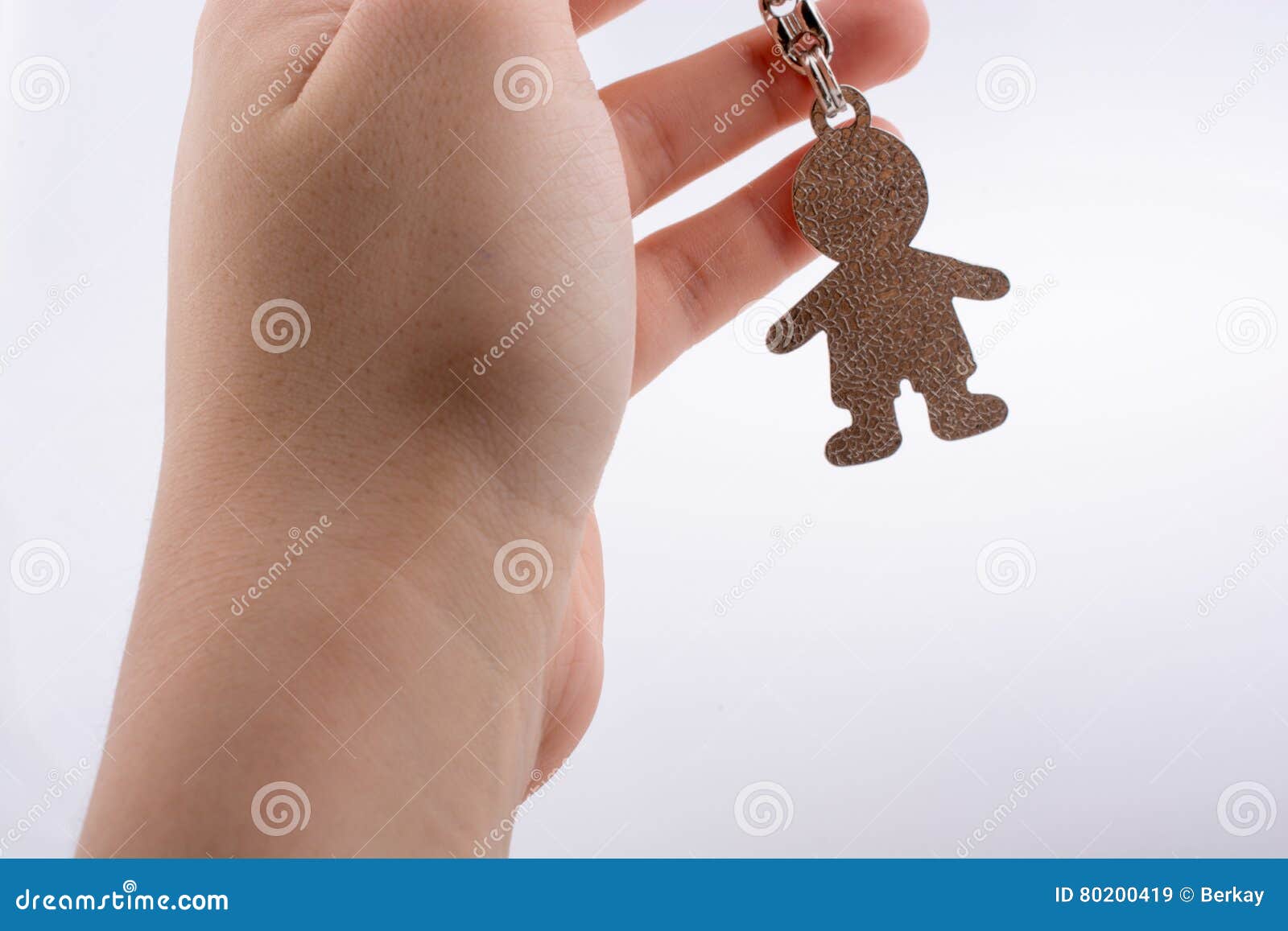 Man Shaped Metal Keyholder in a Hand Stock Image - Image of keychain ...