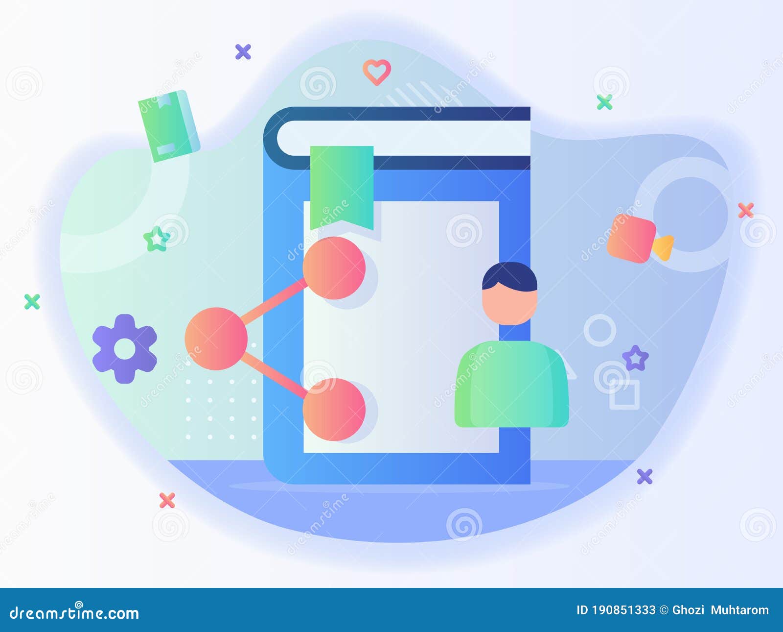 Man Share Bookmark Icon with Modern Flat Style. Stock Vector ...