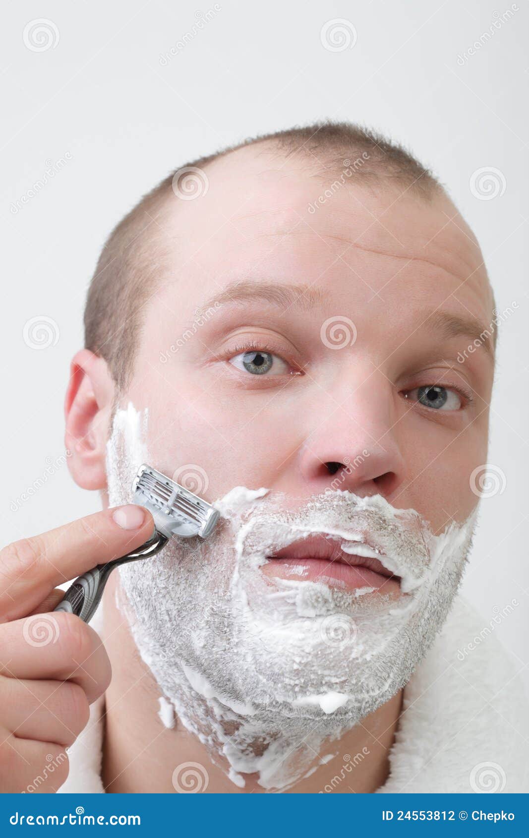 Man shave stock photo. Image of domestic, morning, beautiful - 24553812