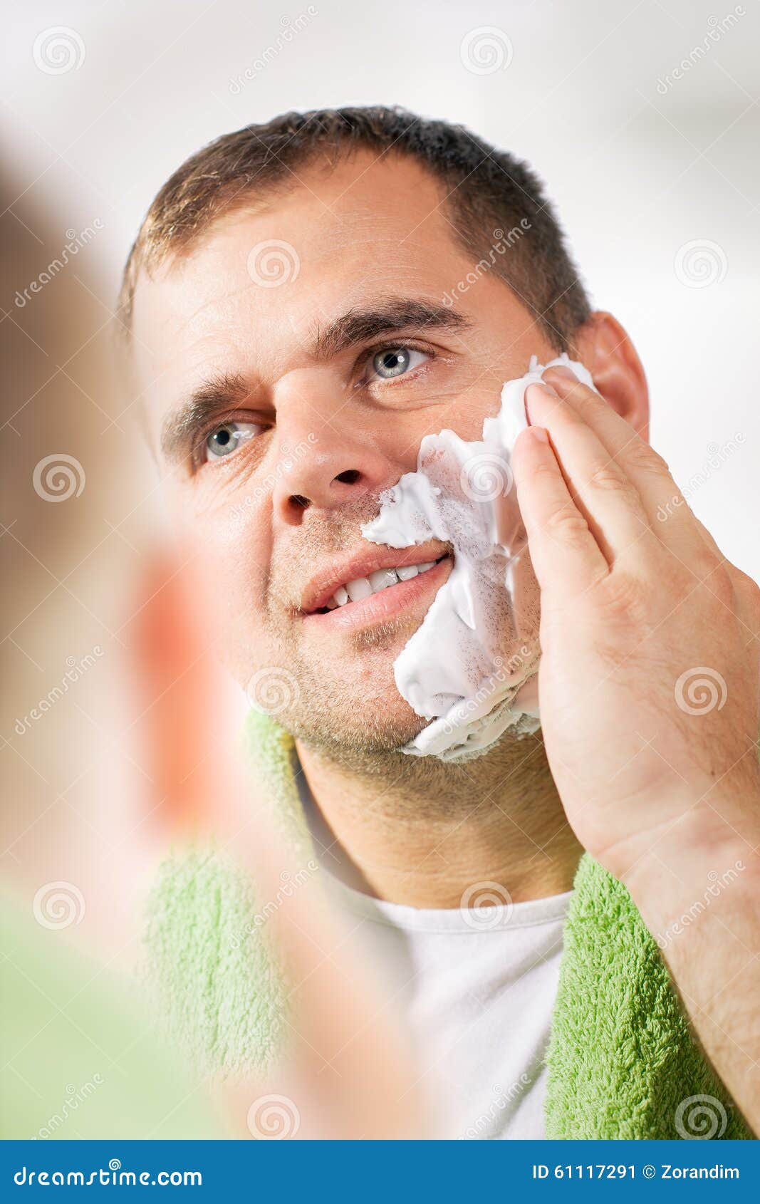Man shaves his face stock image. Image of shave, beard - 61117291