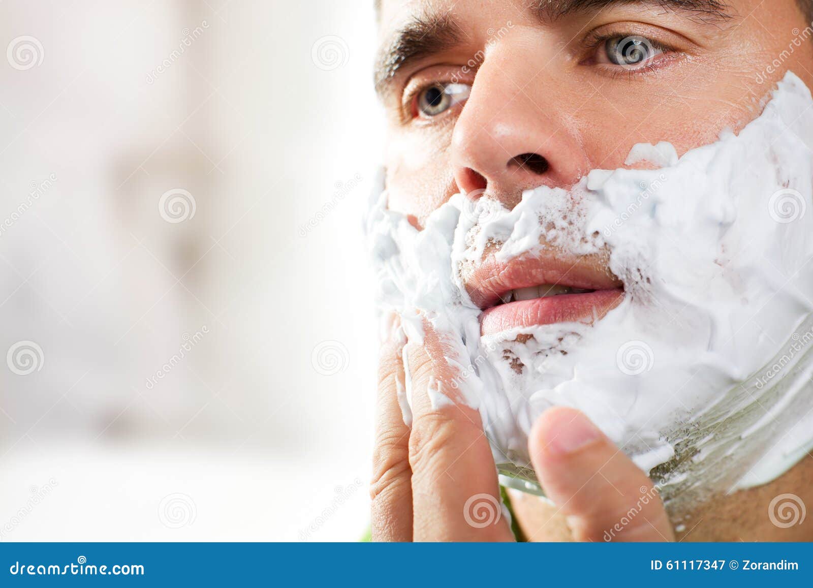 Man shaves his face stock image. Image of shaves, head - 61117347