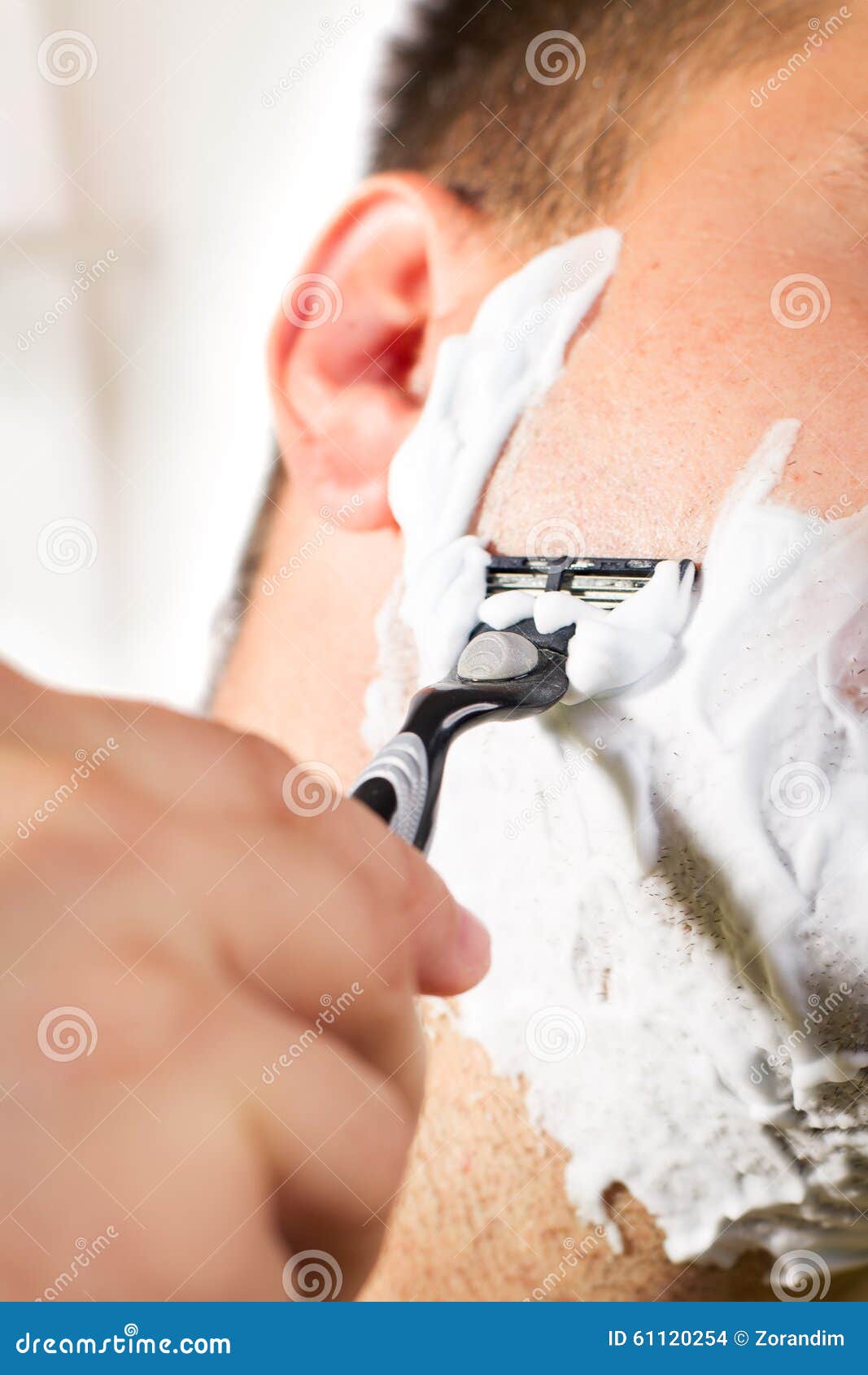 Man shaves his face stock photo. Image of beauty, shaves - 61120254