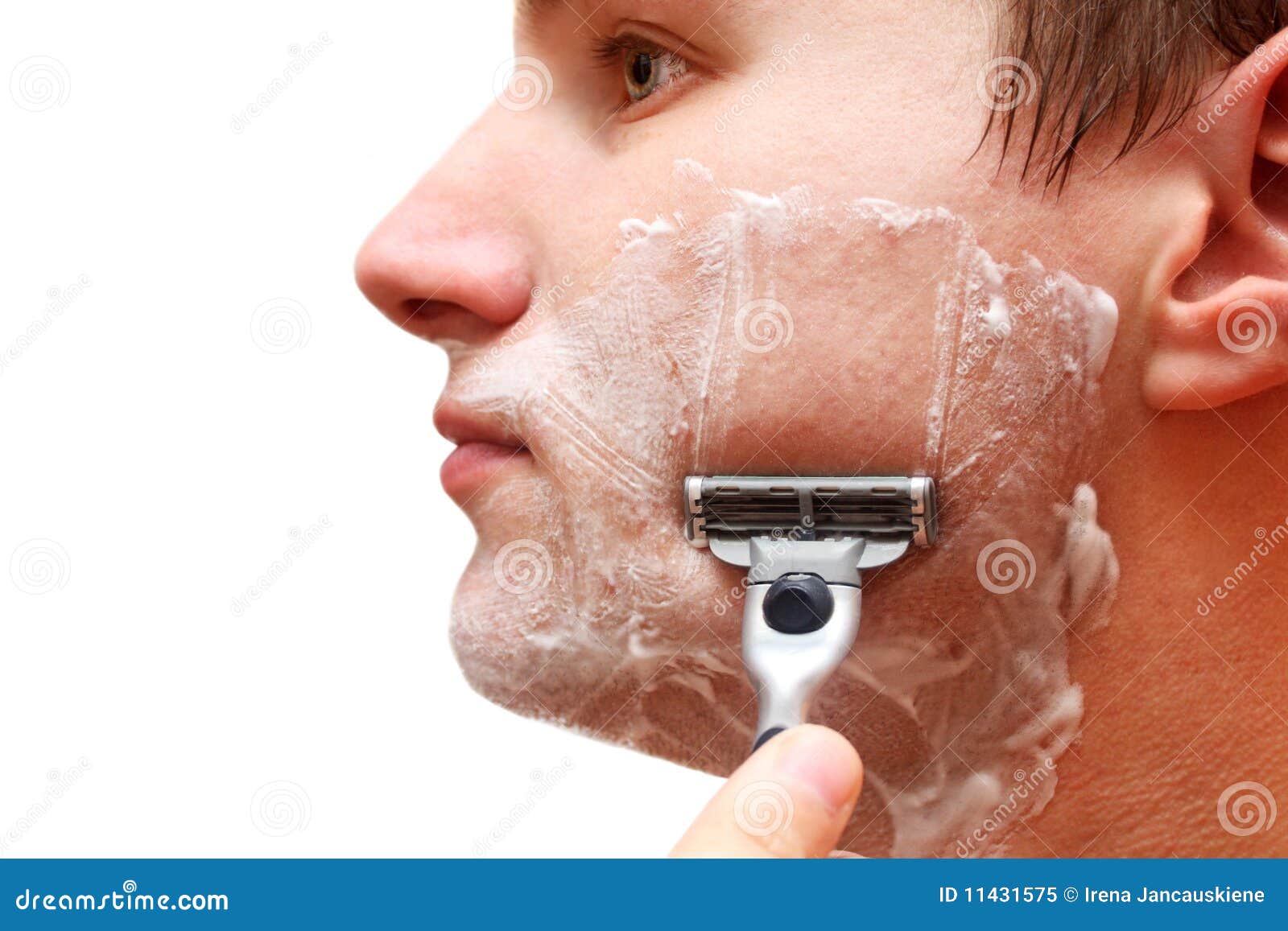 Man shaving stock image. Image of vertical, razor, cream - 11431575