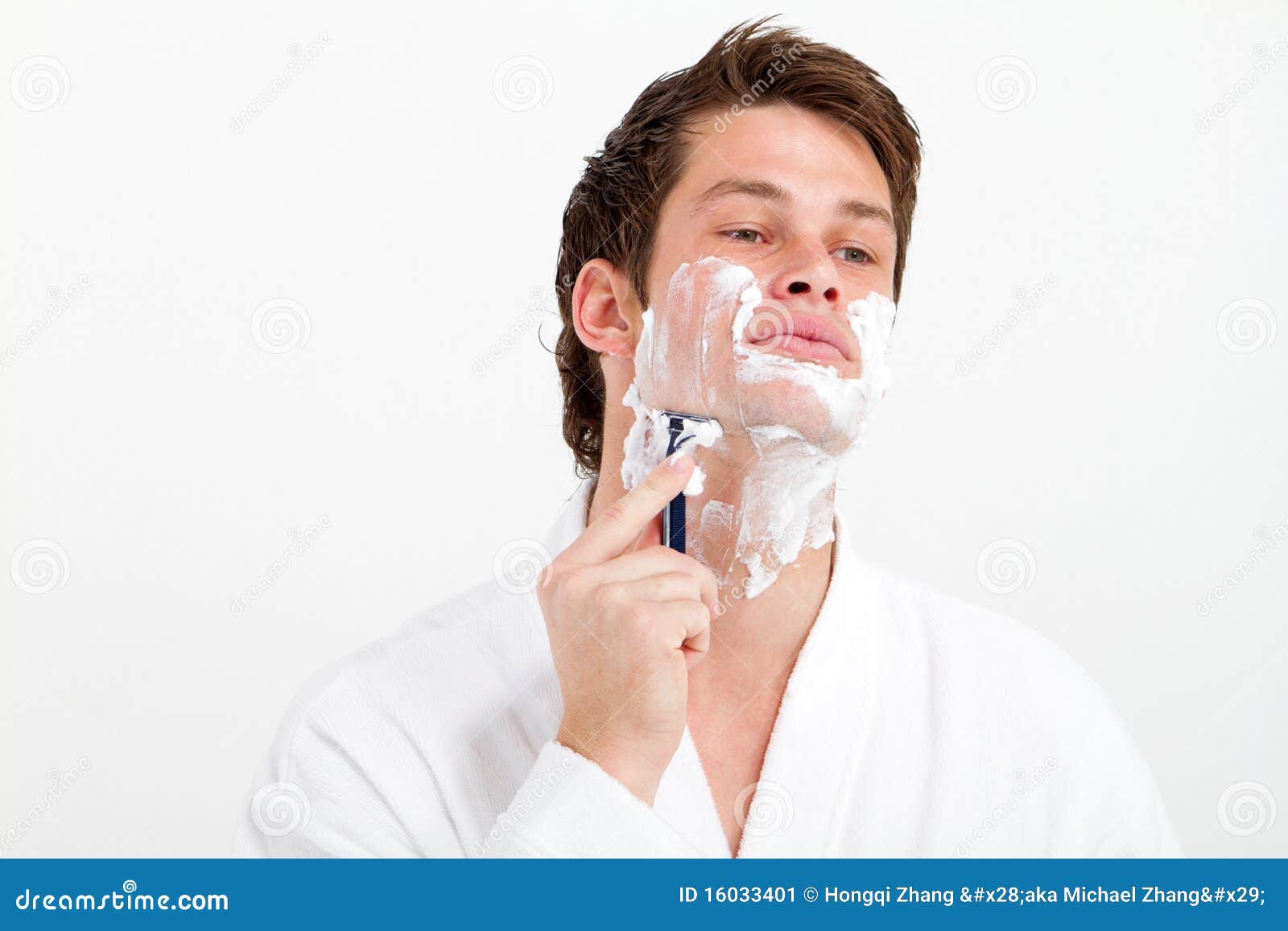Man shaving stock image. Image of caucasian, cream, healthy - 16033401