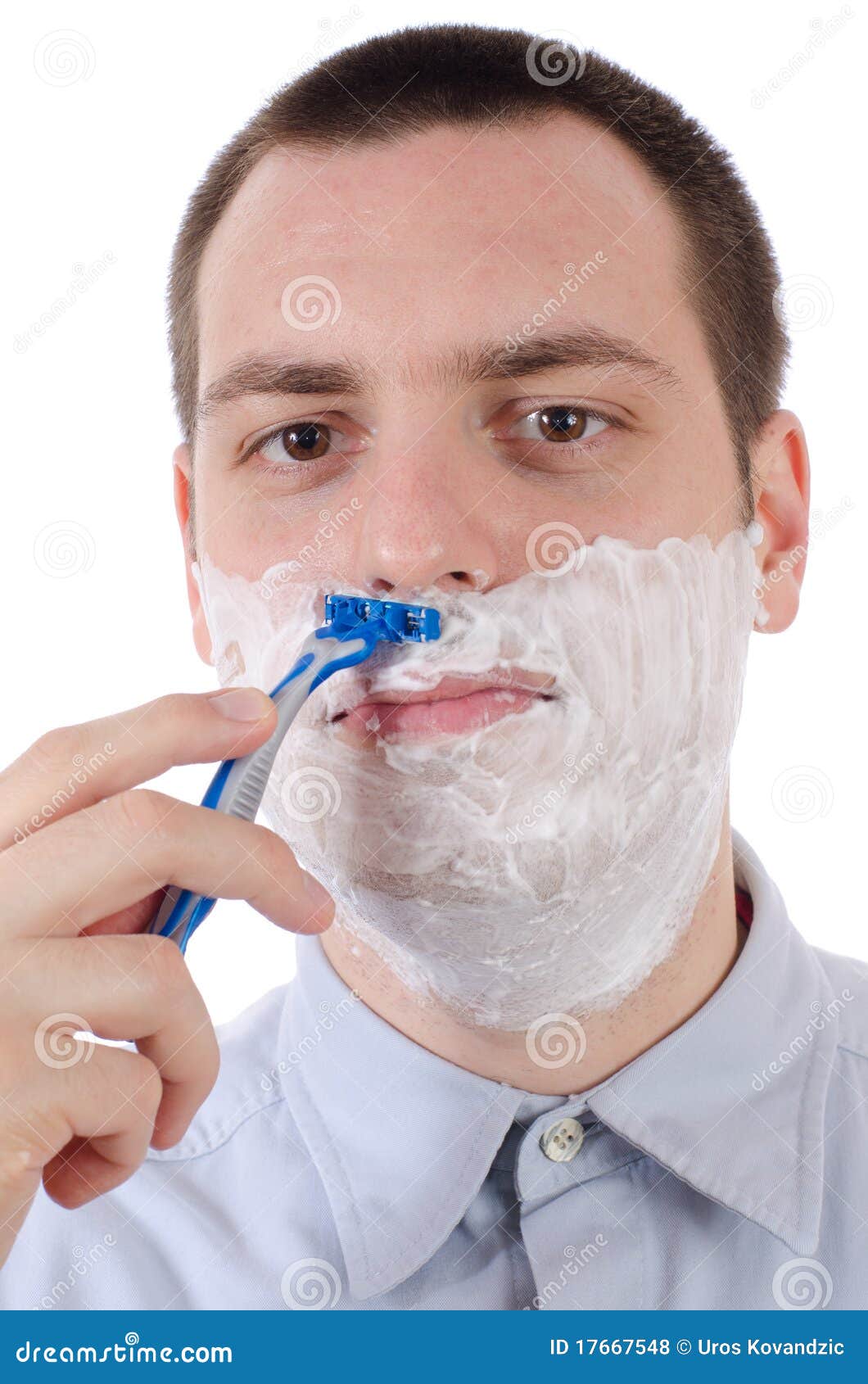 Man shaving 2 stock photo. Image of head, care, hair - 17667548