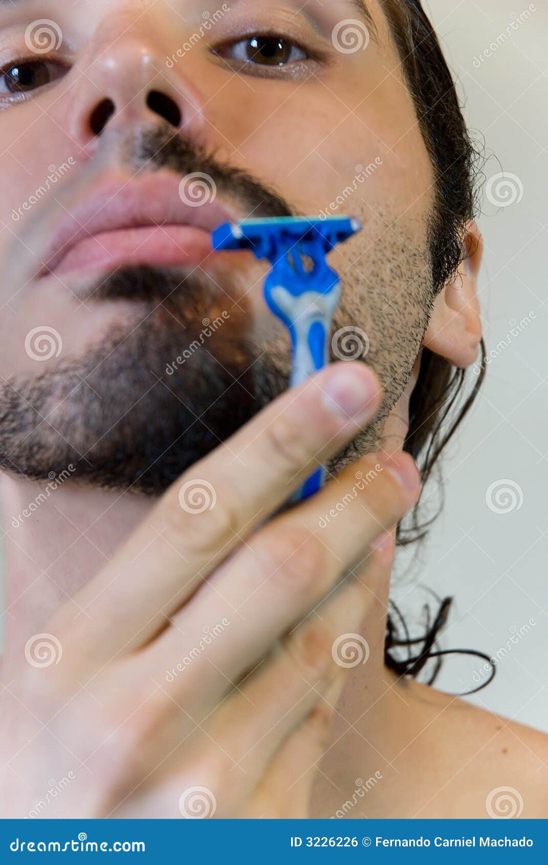 Man shaving stock photo. Image of shaven, razor, portrait - 3226226