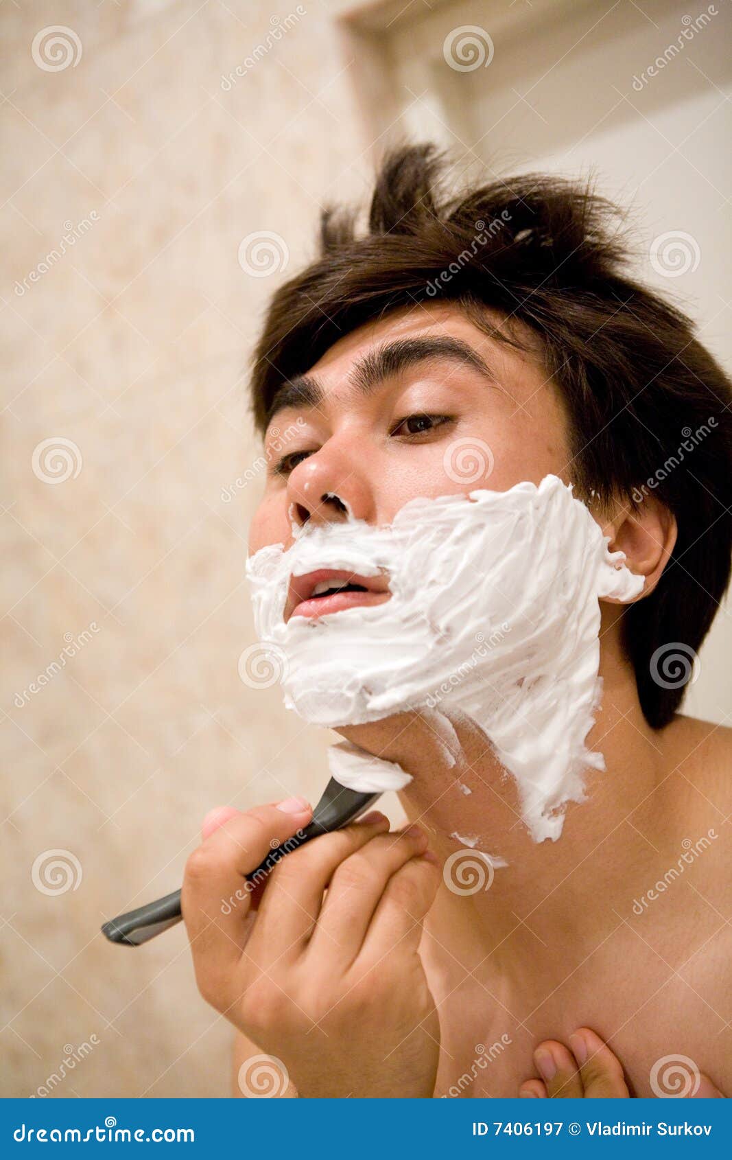 Man shaving stock image. Image of adult, healthy, close - 7406197