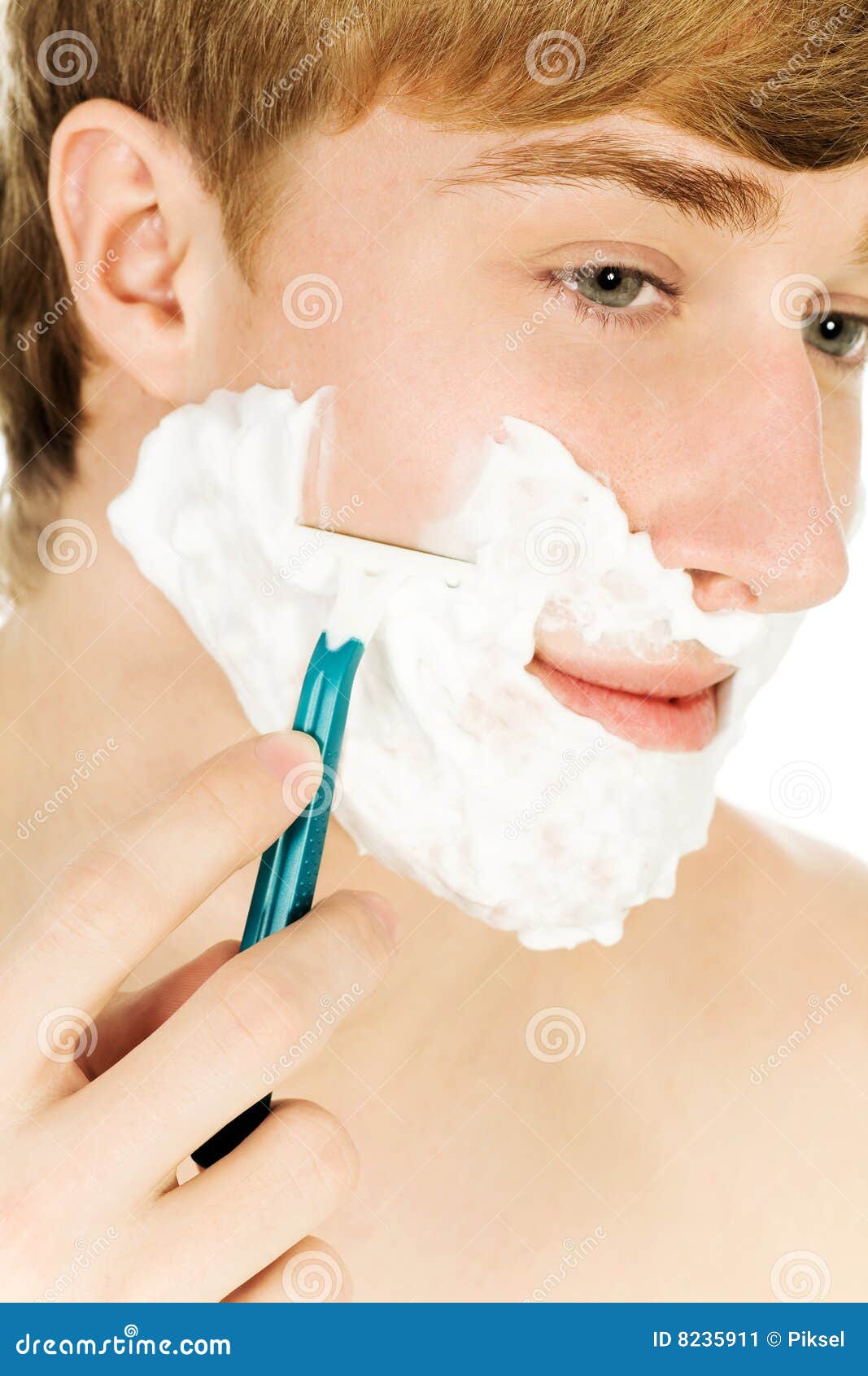 Man shaving stock image. Image of razor, adult, hygienic - 8235911