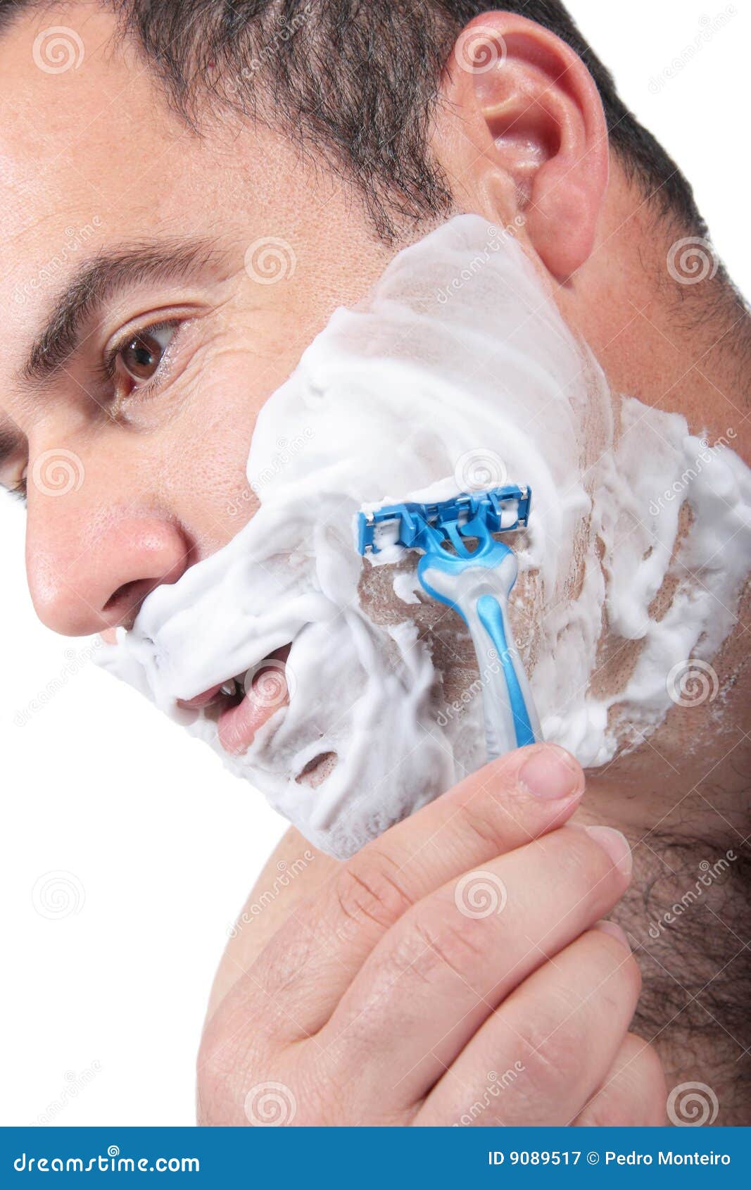 Man shaving stock image. Image of face, close, male, blade - 9089517