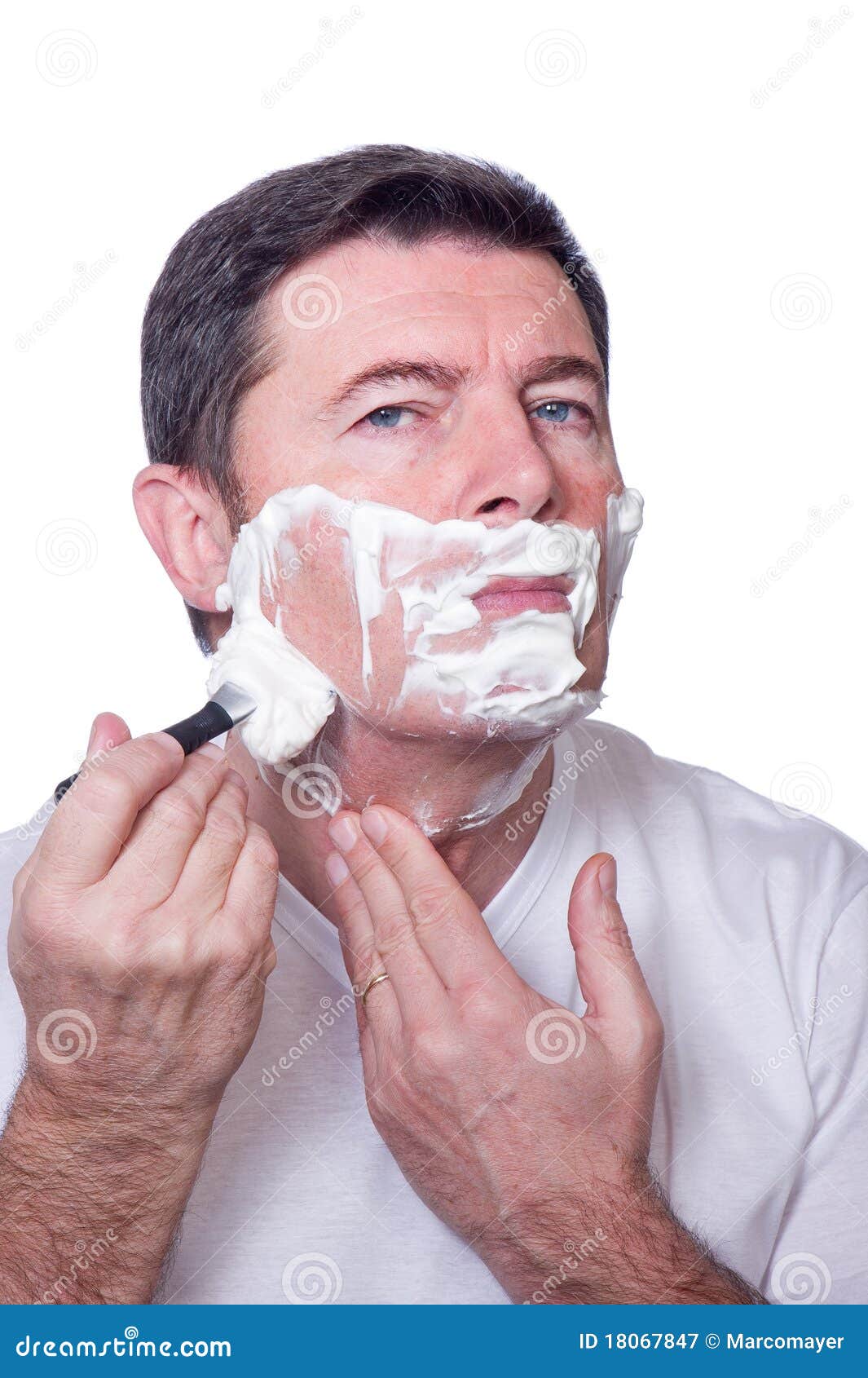Man shaving beard stock image. Image of beauty, foam - 18067847