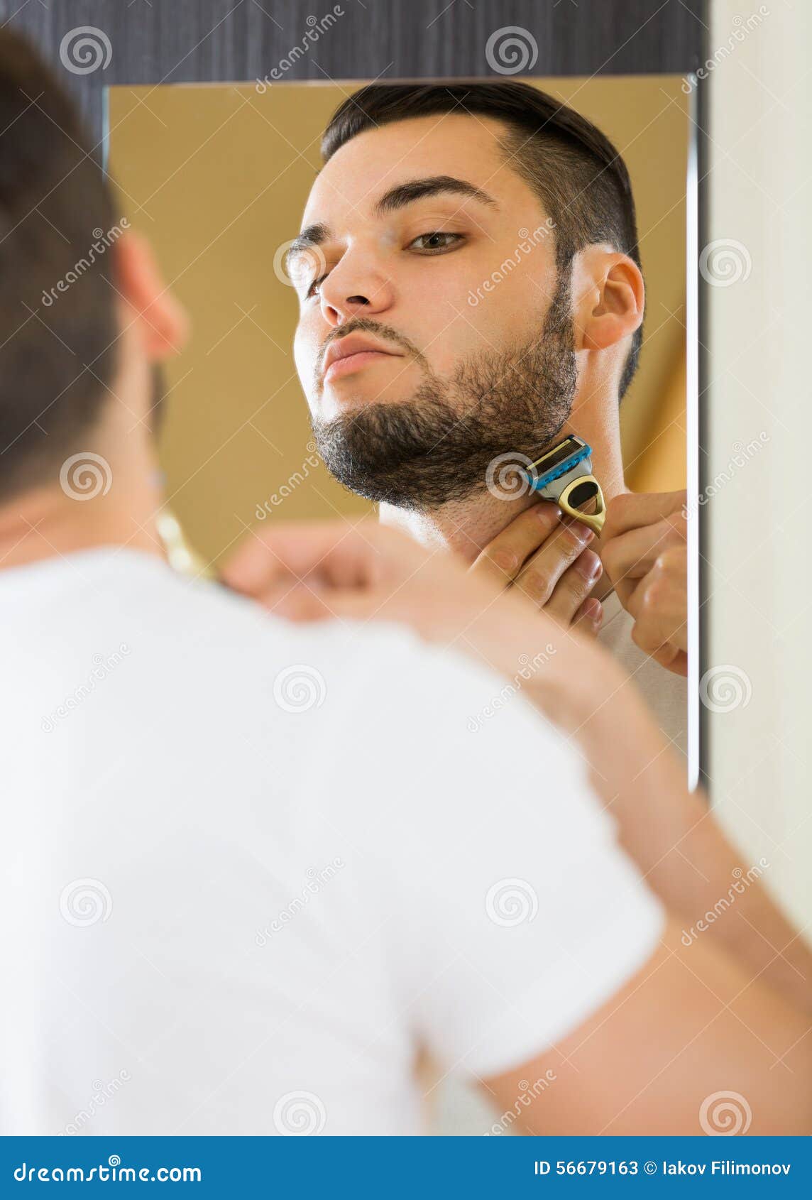 Man Shaving the Beard with a Razor Stock Image - Image of attractive ...