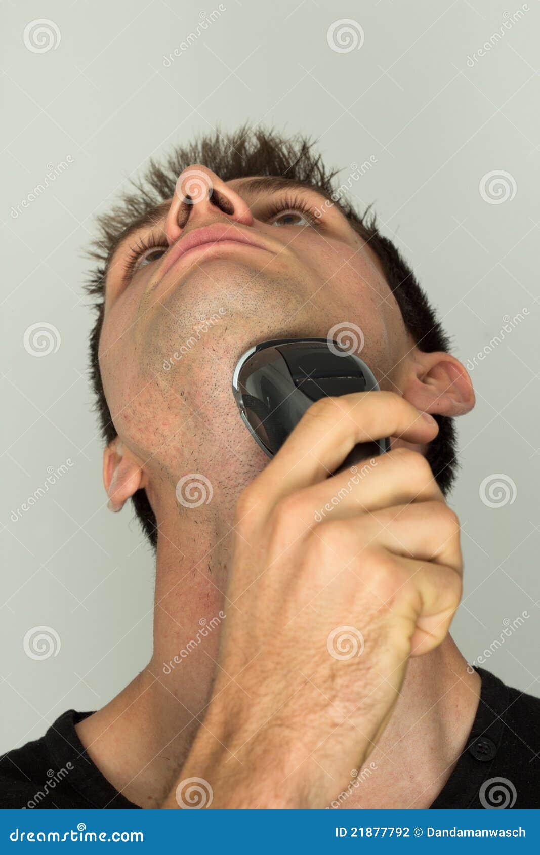 Man Shaving Face with Electric Razor Stock Photo - Image of body, clean ...