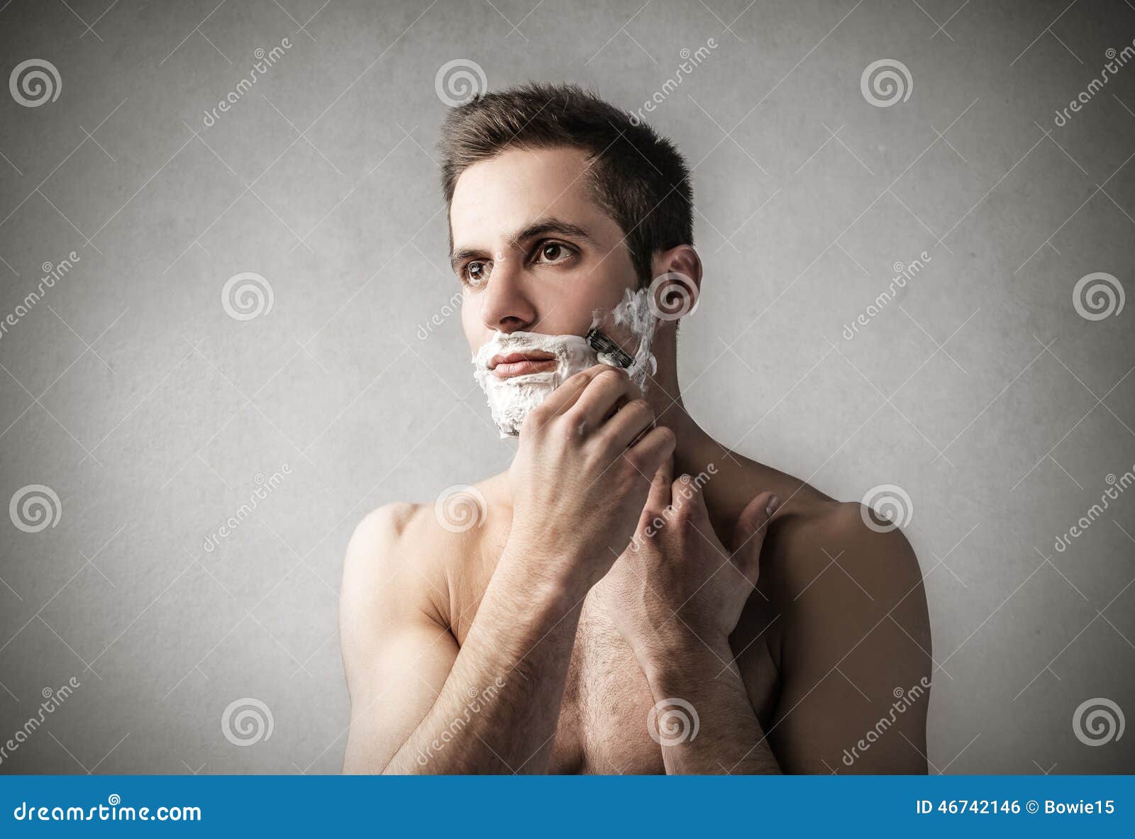Man shaving his face stock photo. Image of caucasian - 46742146