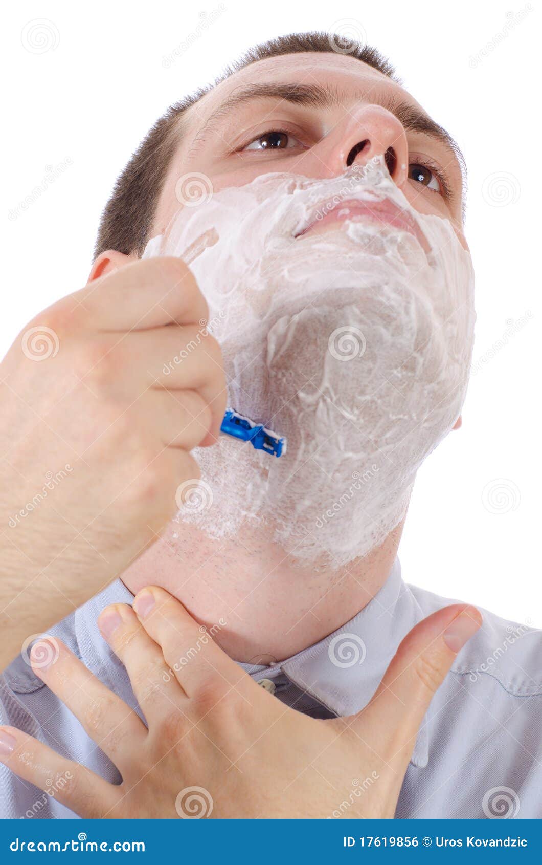 Man shaving neck stock photo. Image of cream, handsome - 17619856