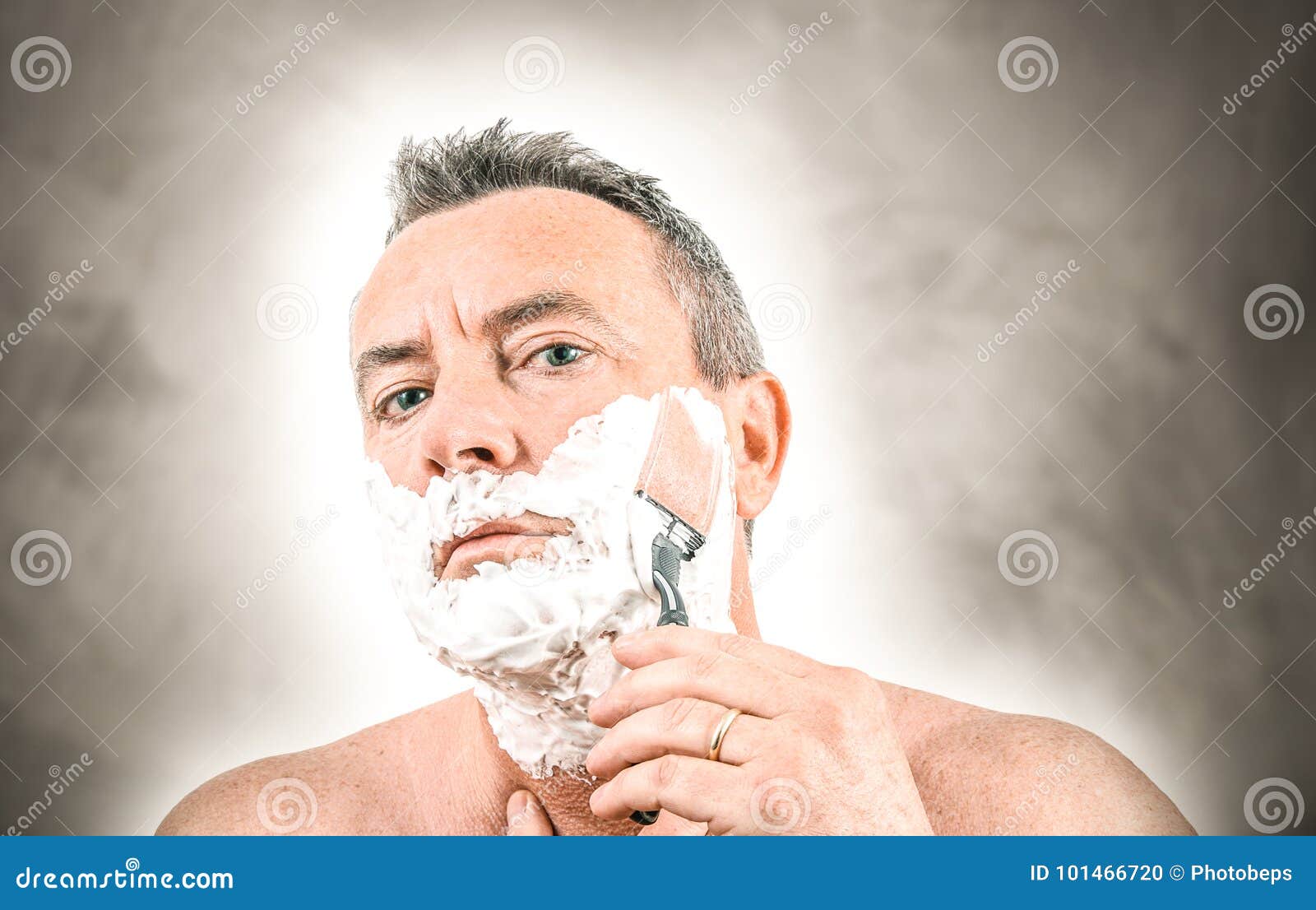 Man shaving with razor stock photo. Image of hygiene - 101466720