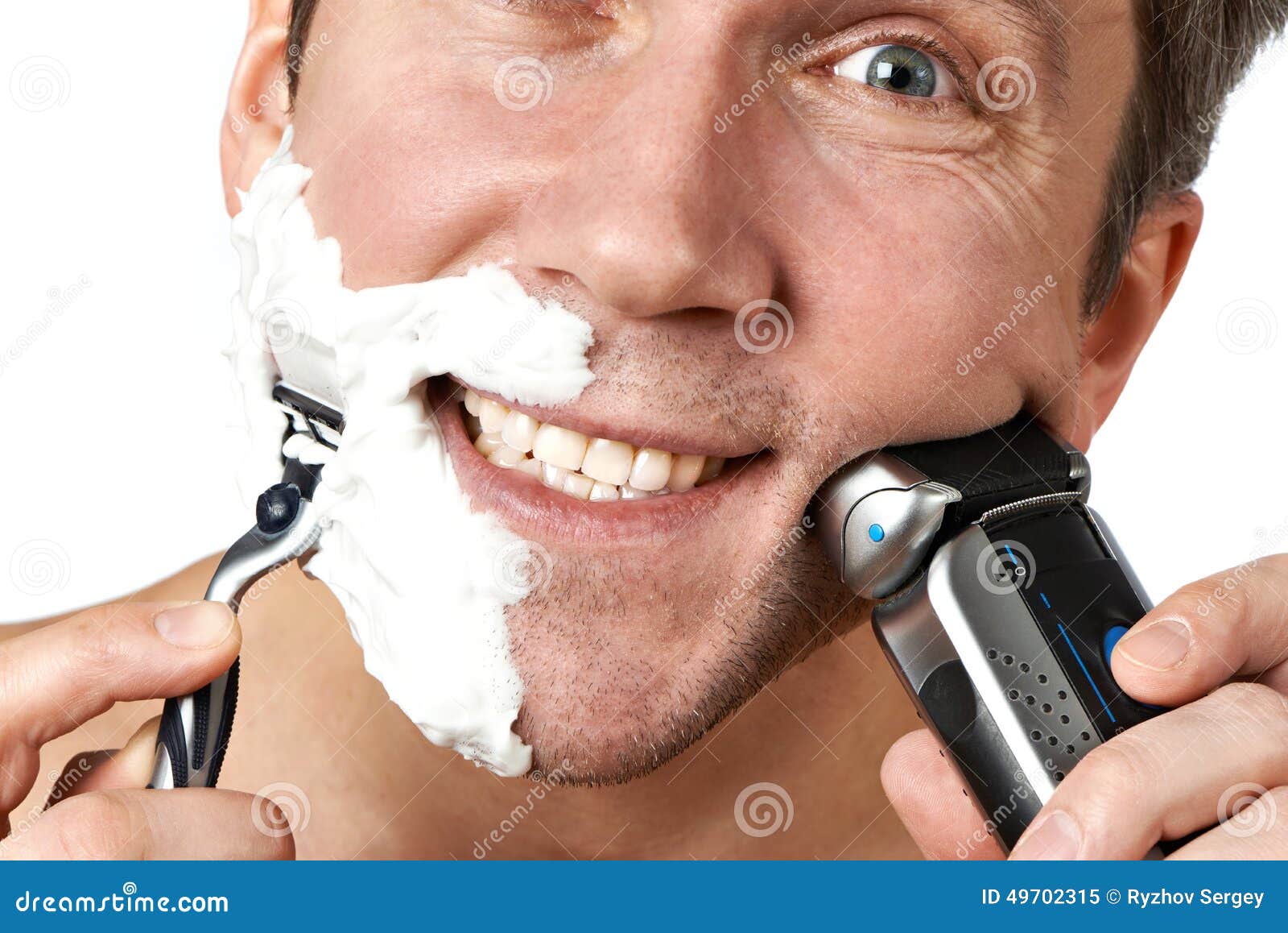 Man shaving with razors stock image. Image of freshness - 49702315