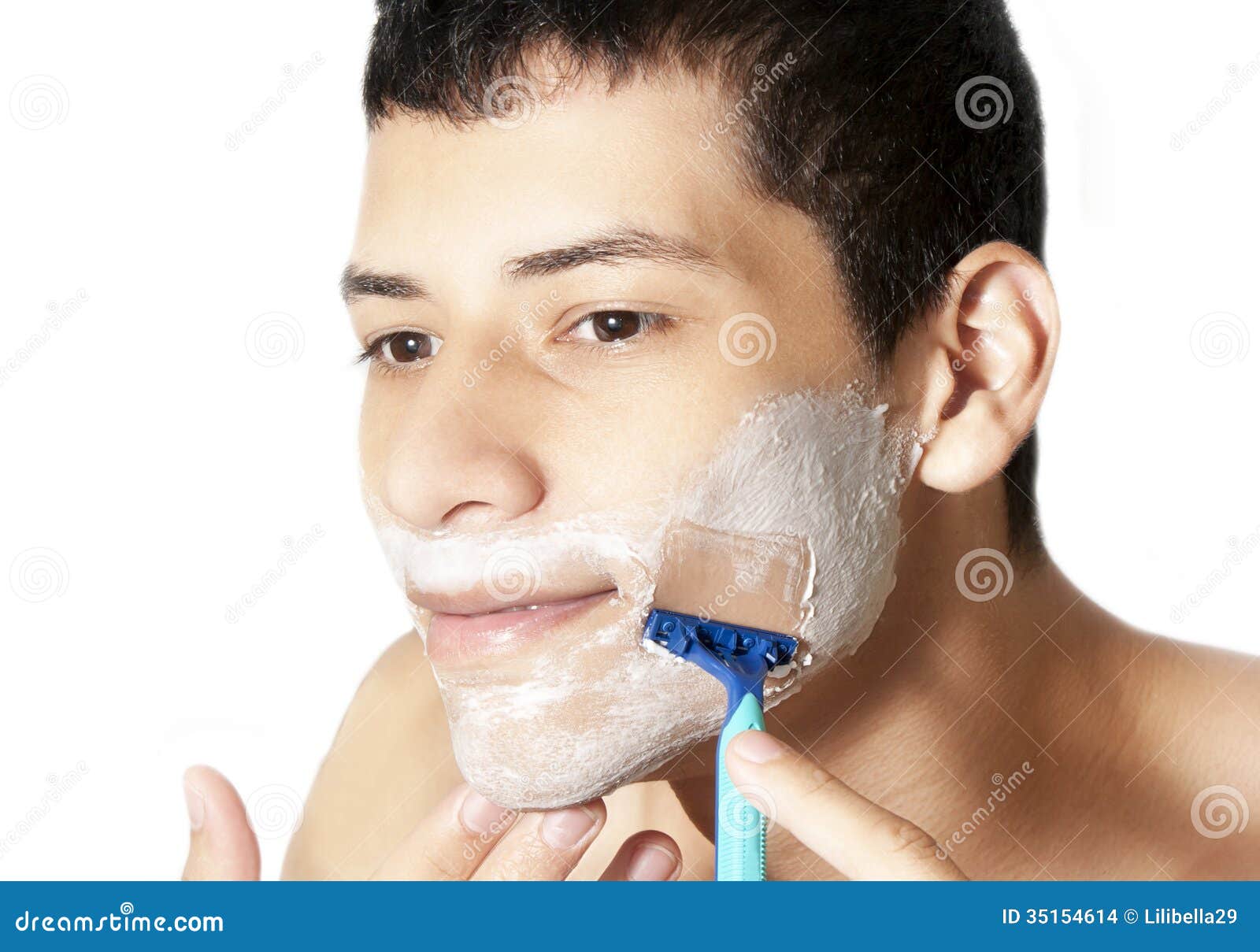 Man shaving stock photo. Image of beauty, healthy, shaving - 35154614