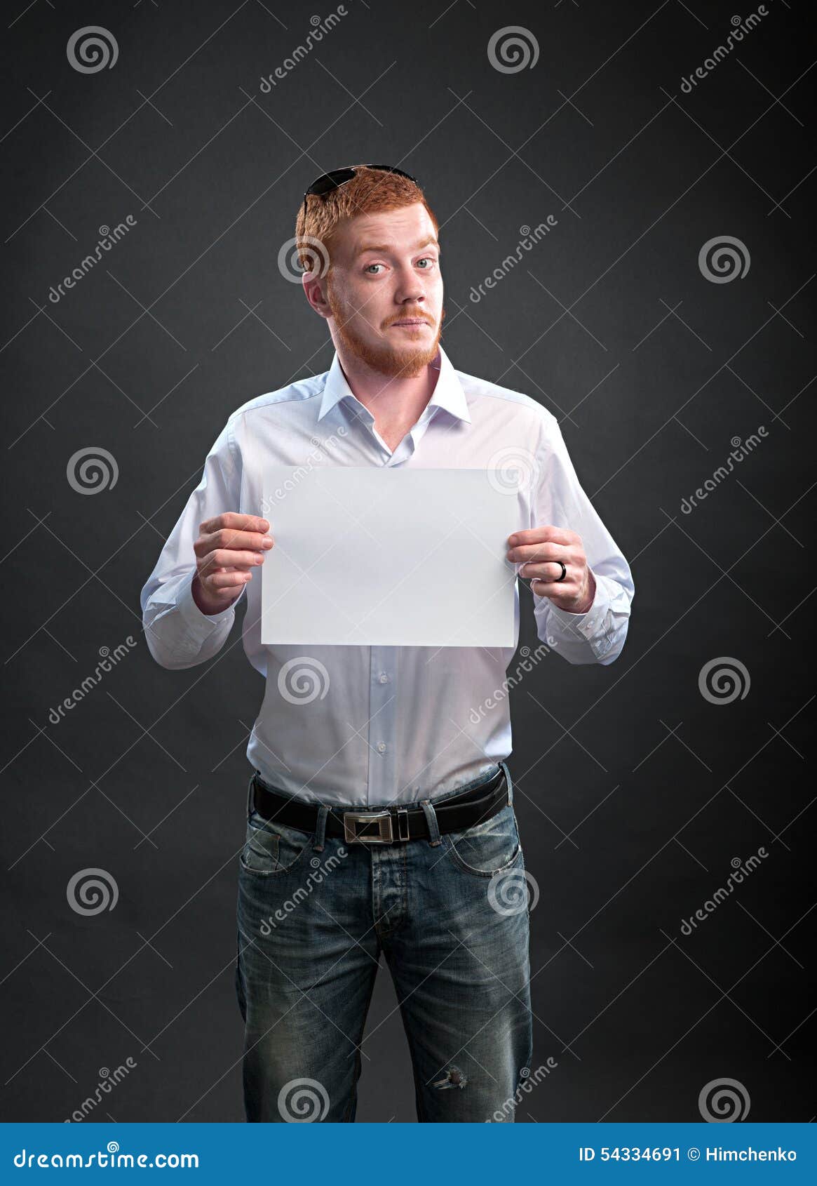 Man with a Sheet of Paper in His Hands Stock Image - Image of joke ...