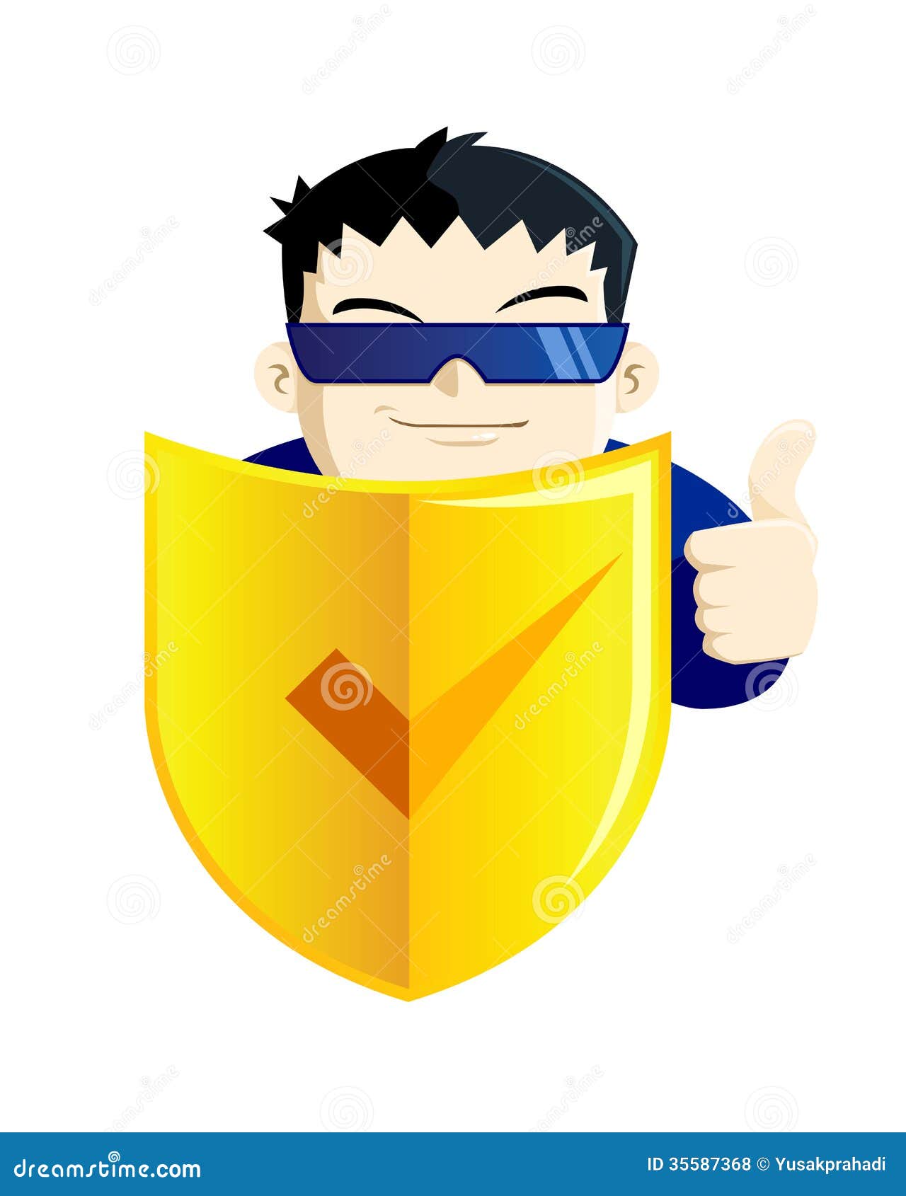 MAn with Shield protector stock vector. Illustration of protector ...