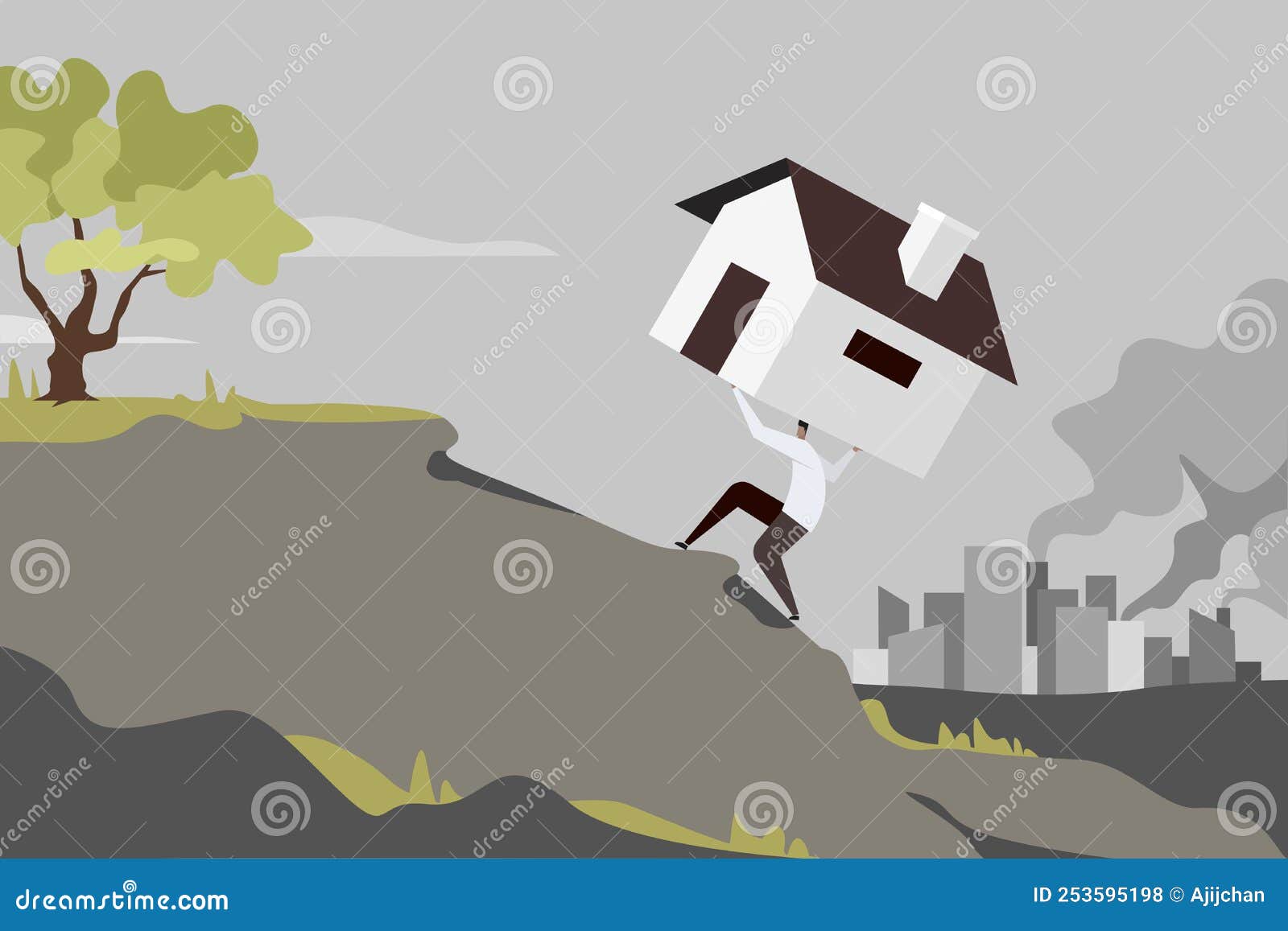 Pure And Polluted Earth Cartoons | CartoonDealer.com #24190193