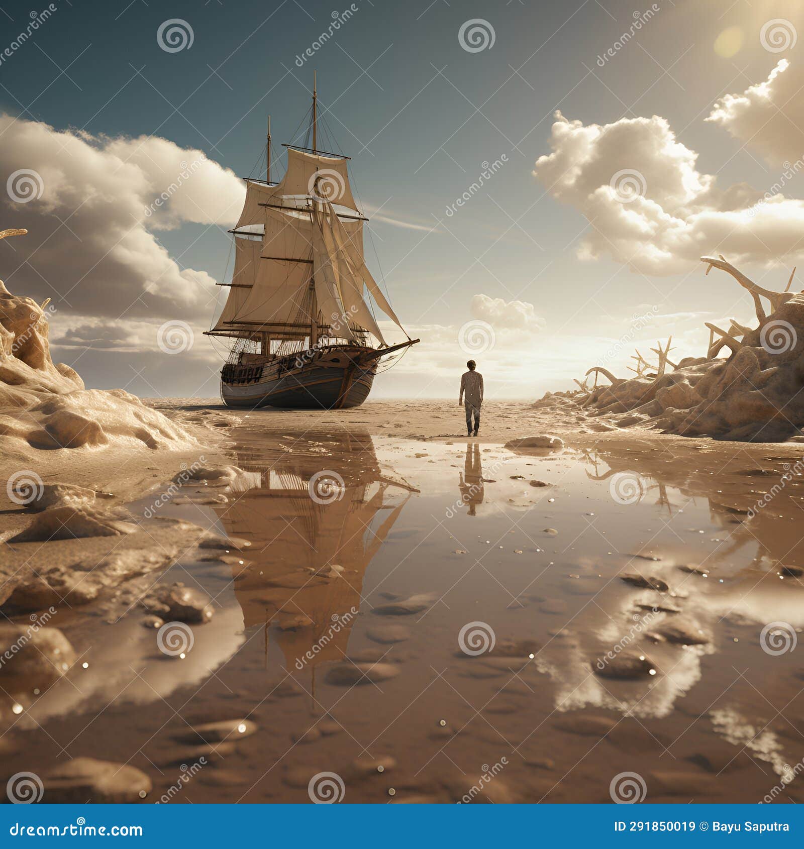 Stranded On The Island Illustration Cartoon Vector | CartoonDealer.com ...