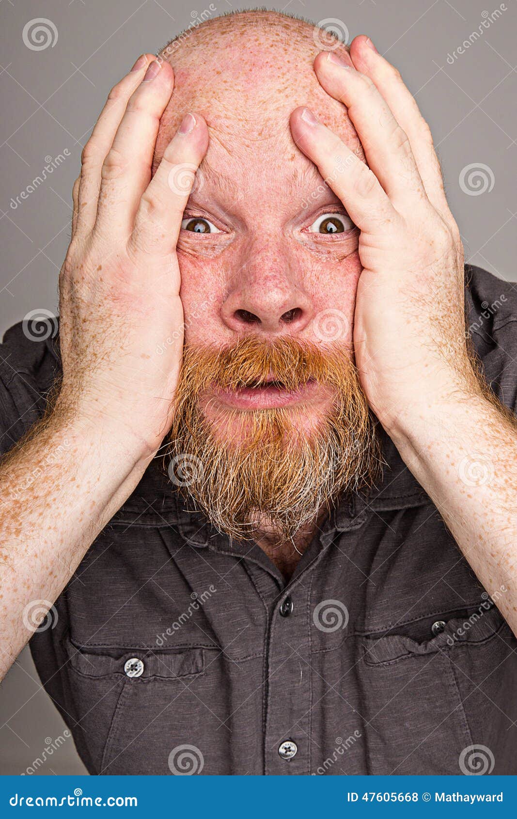 Man in shock and disbelief stock photo. Image of baldness - 47605668