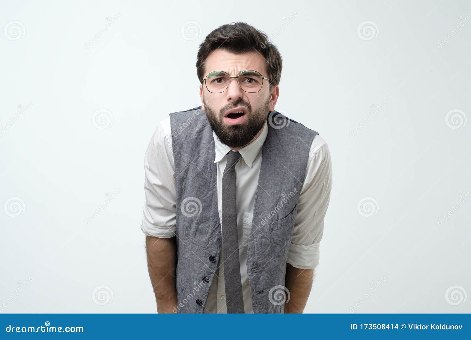 Man with Shock Face, Looking Skeptical and Sarcastic, Surprised with ...
