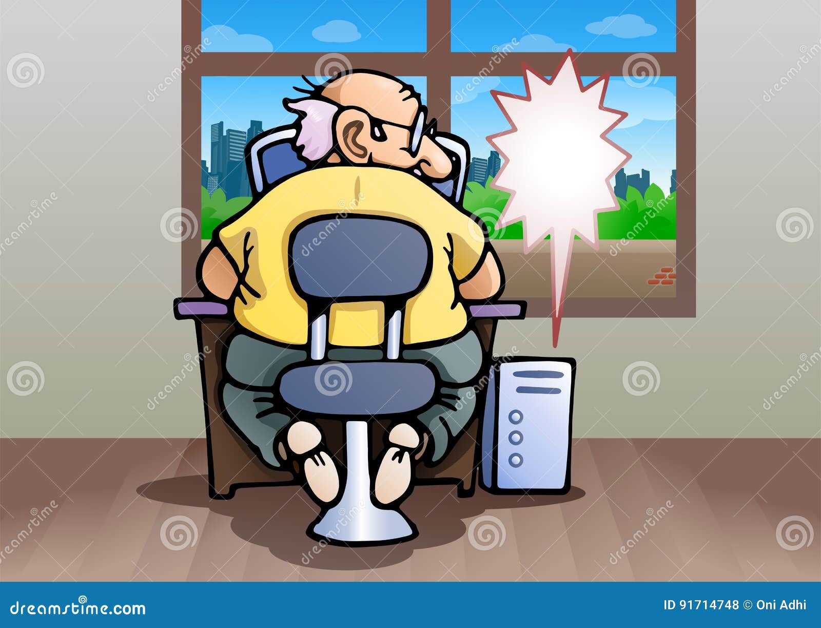 Man shock see his computer stock illustration. Illustration of concept ...