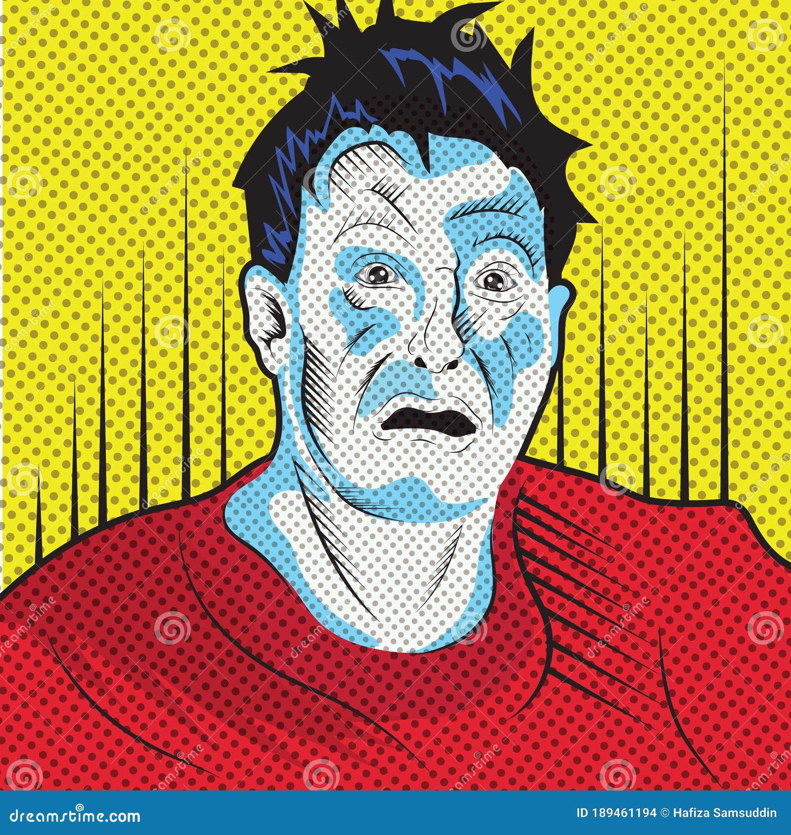 Man with Shocked Expression. Vector Illustration Decorative Design ...