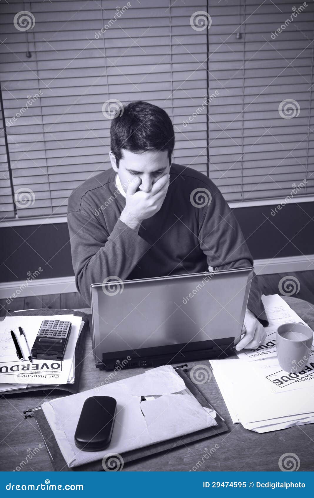 Man is Shocked by His Money Problems Stock Image - Image of people ...