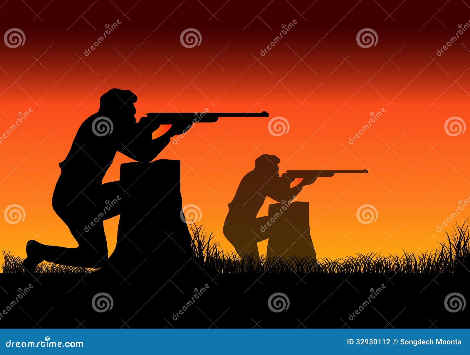 Man shoot a gun stock vector. Illustration of wild, shoot - 32930112