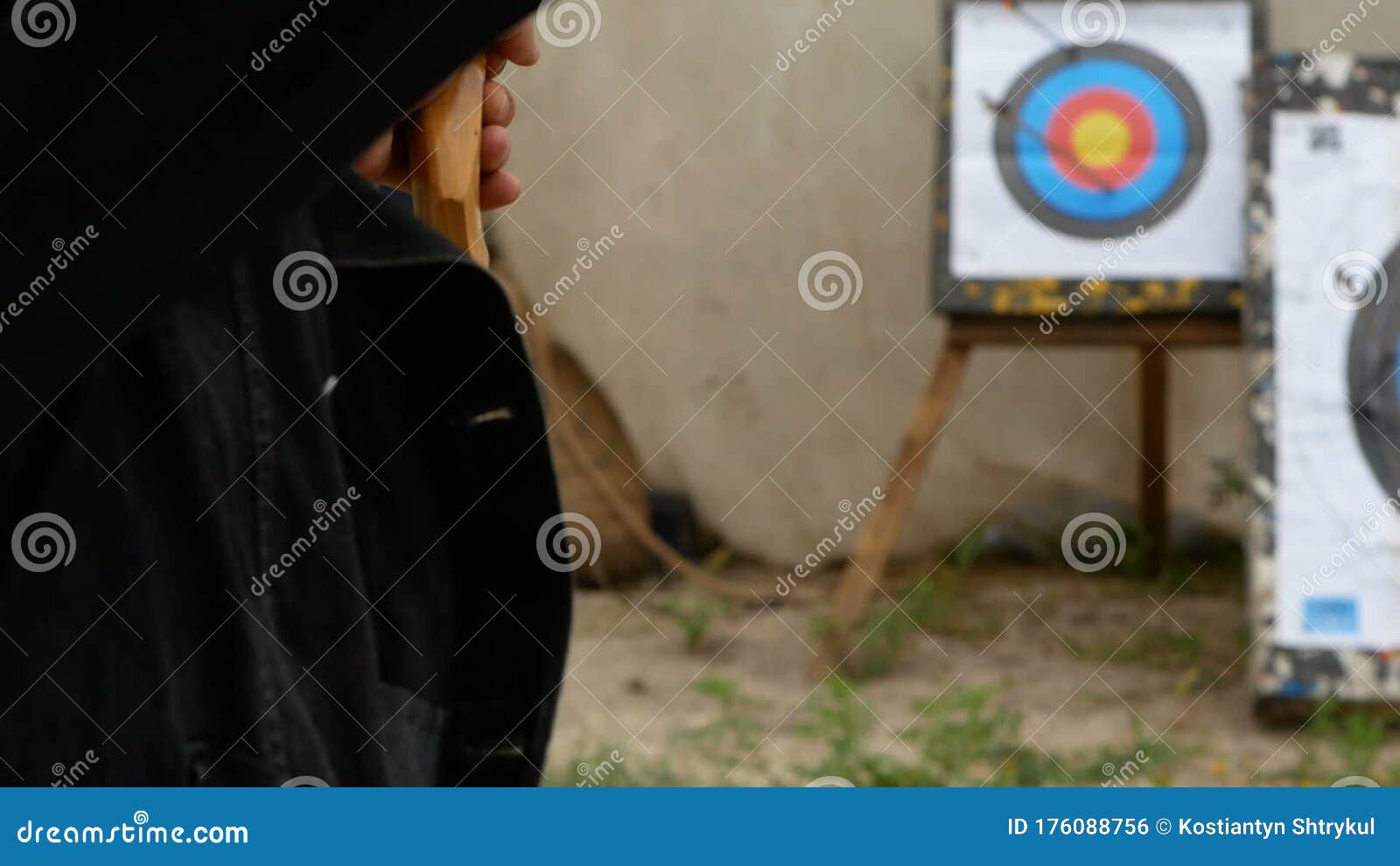 Man Shooting. Archery Target Stock Footage - Video of aspirations, back ...