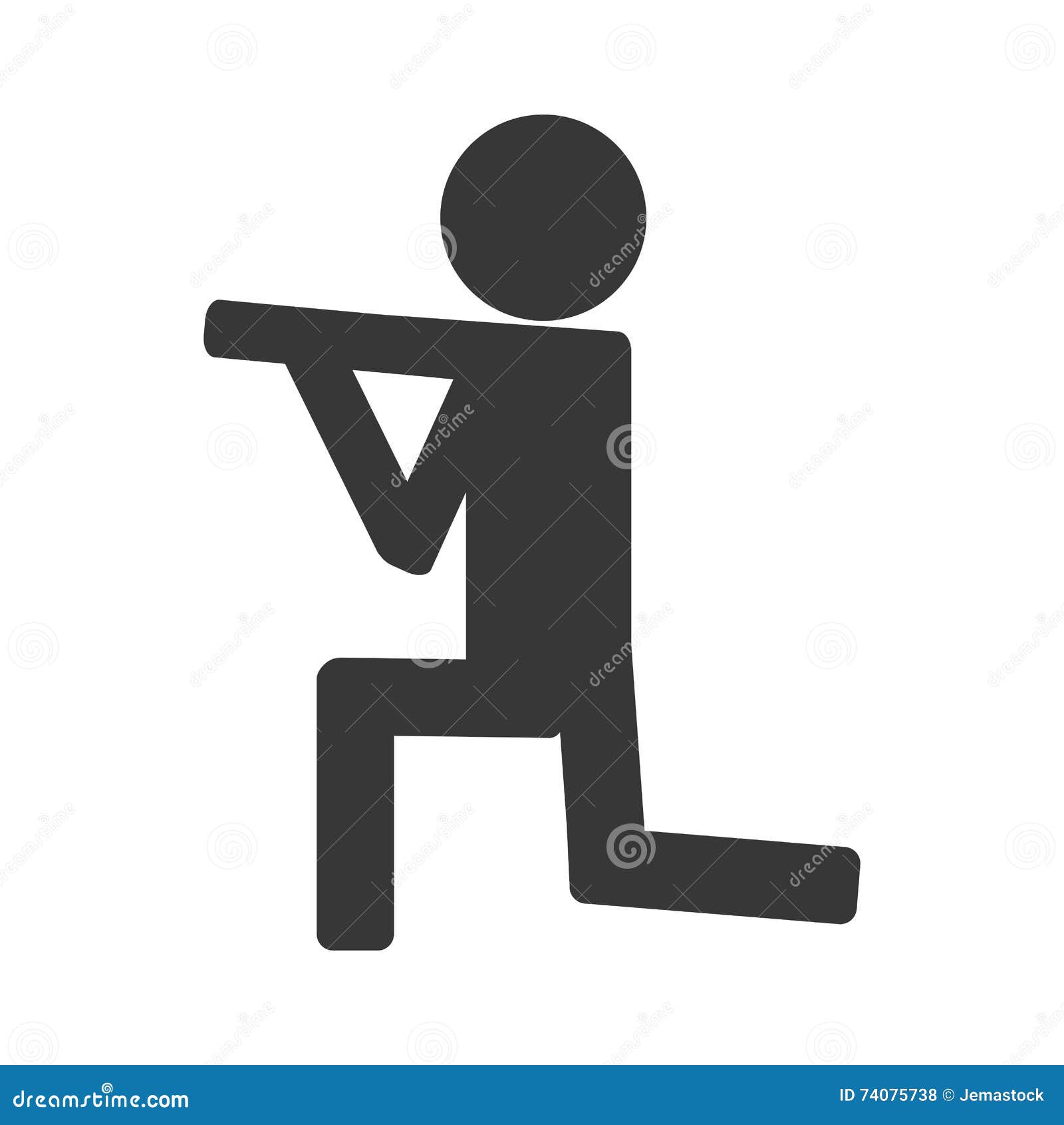 Man shooting icon on knees stock illustration. Illustration of shoot ...