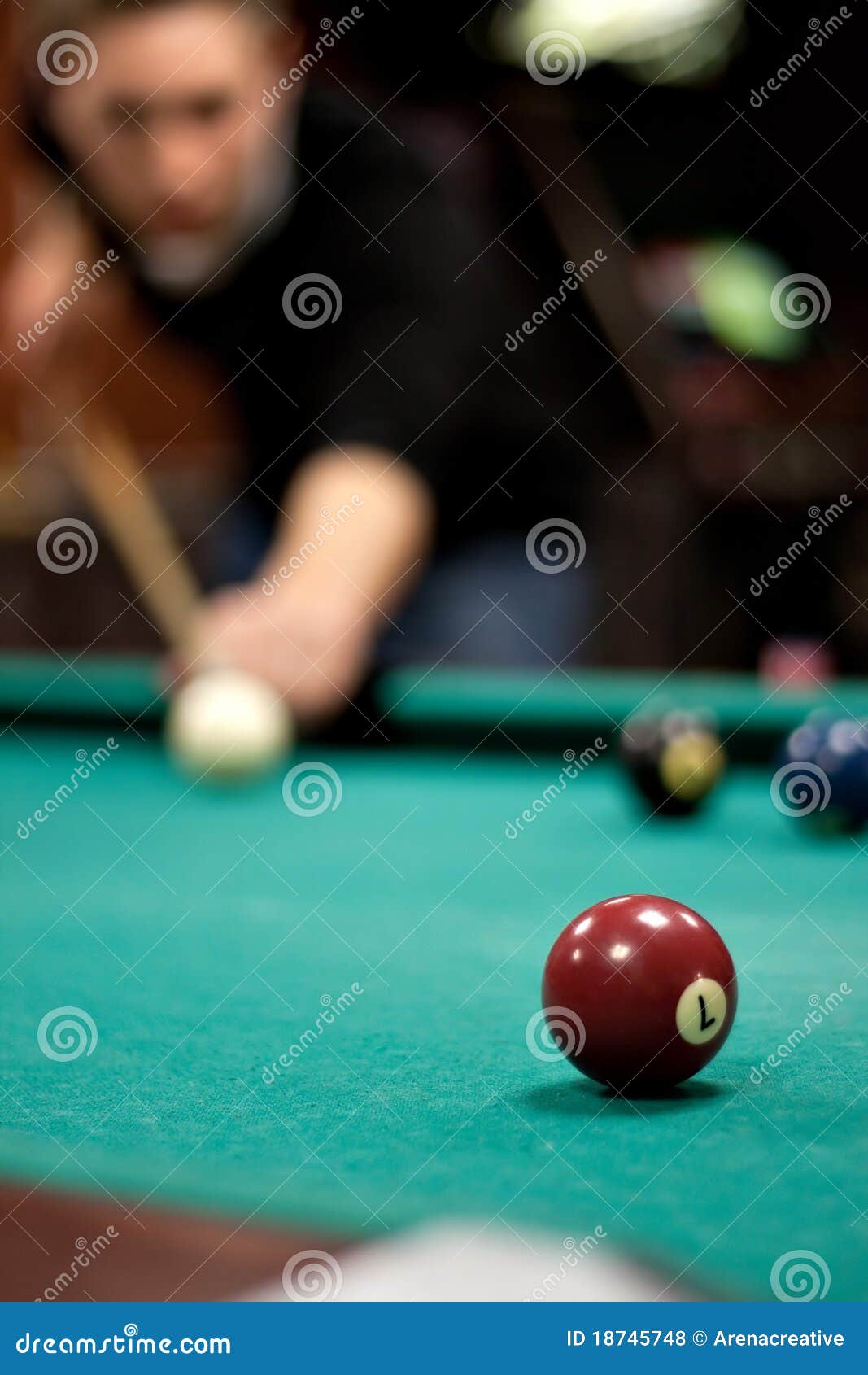 Man Shooting Pool stock photo. Image of contest, aims - 18745748