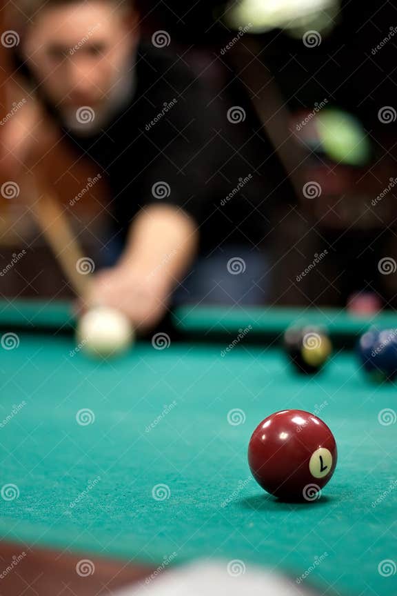 Man Shooting Pool stock photo. Image of contest, aims - 18745748