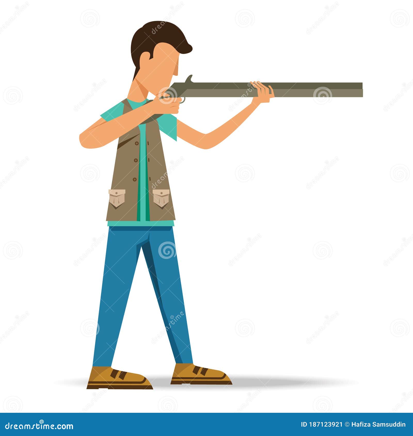 Man Shooting. Vector Illustration Decorative Design Stock Vector ...