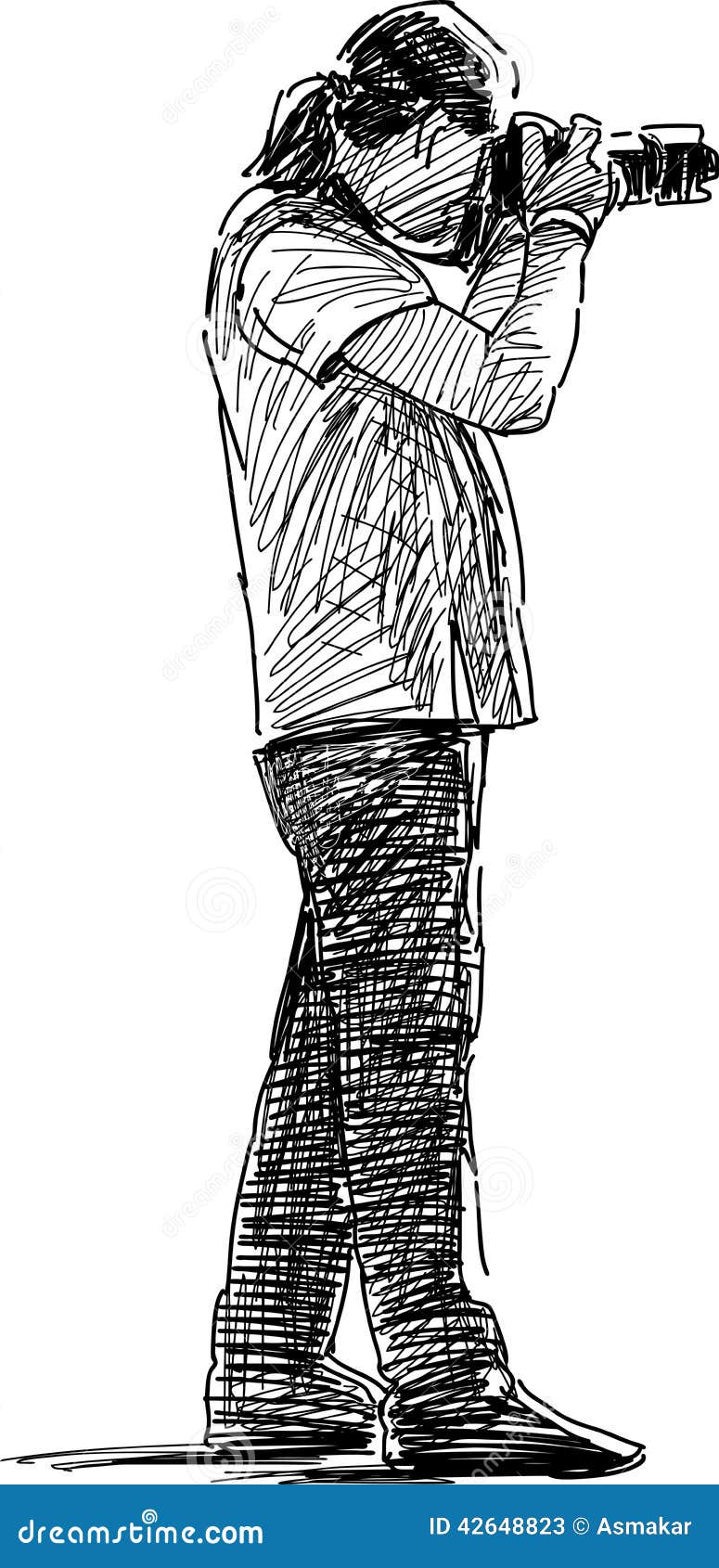 Man shooting stock vector. Illustration of camera, occupation - 42648823