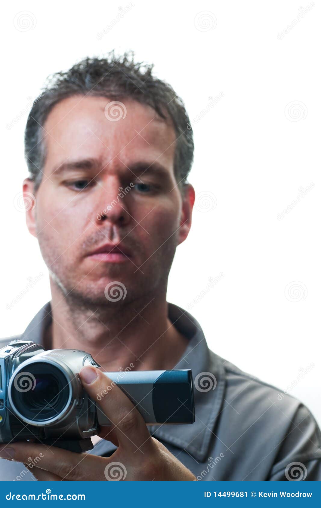 Man Shooting with a Video Camera Stock Image - Image of male, scruffy ...