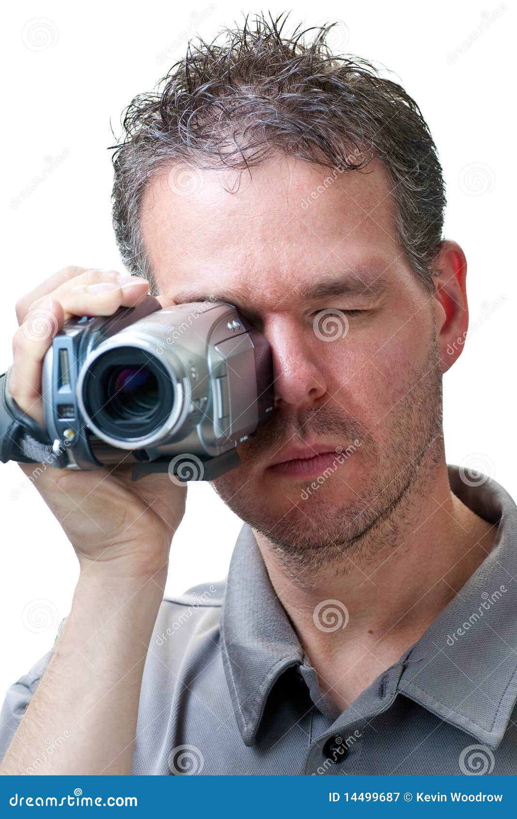 Man Shooting with a Video Camera Stock Image - Image of making ...