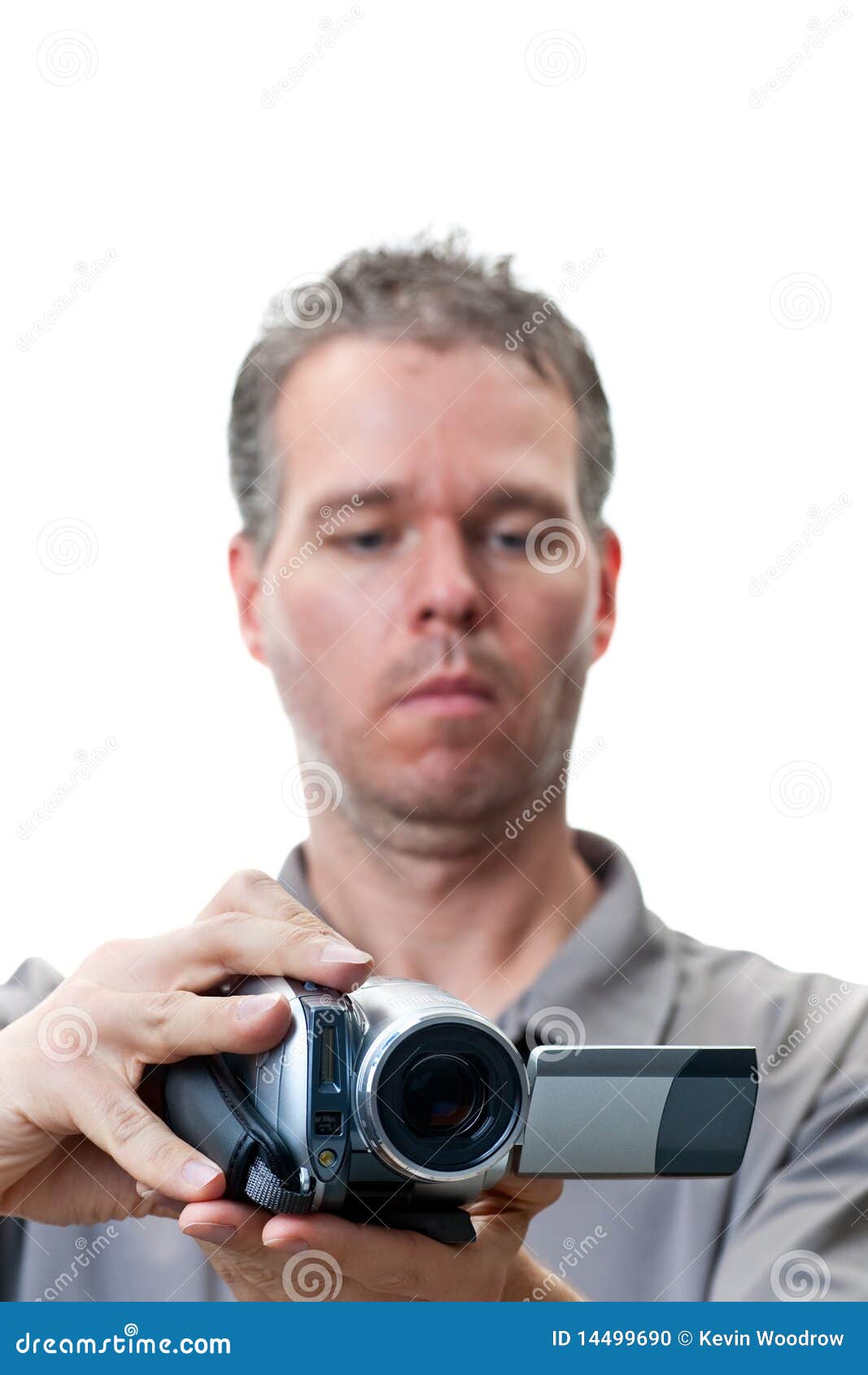 Man Shooting with a Video Camera Stock Photo - Image of isolated ...