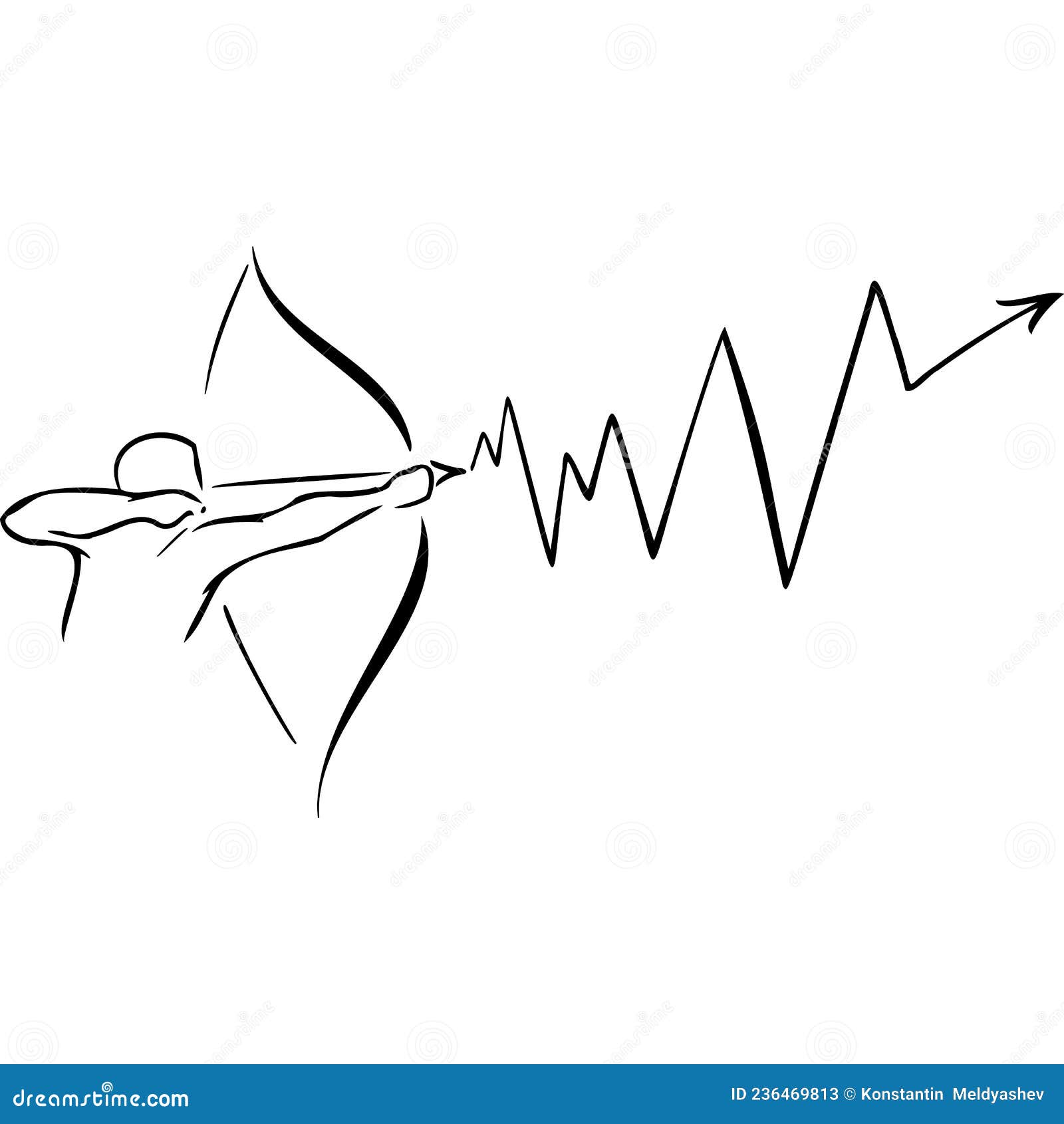 Man Shoots an Arrow Chart Sketch Vector Illustration Stock Vector ...
