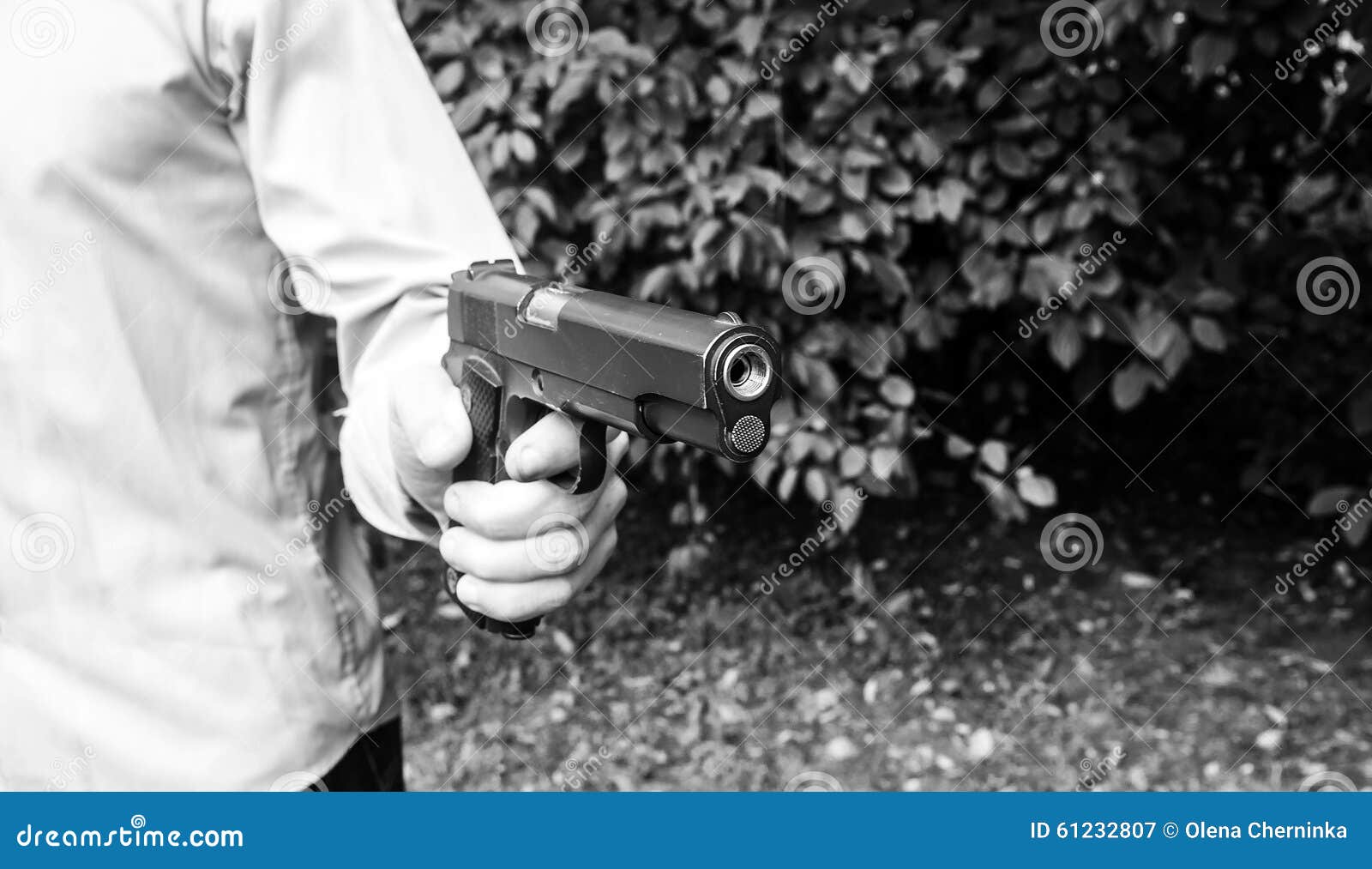 Man Shoots a Gun at a Target Stock Image - Image of firearms, conflict ...