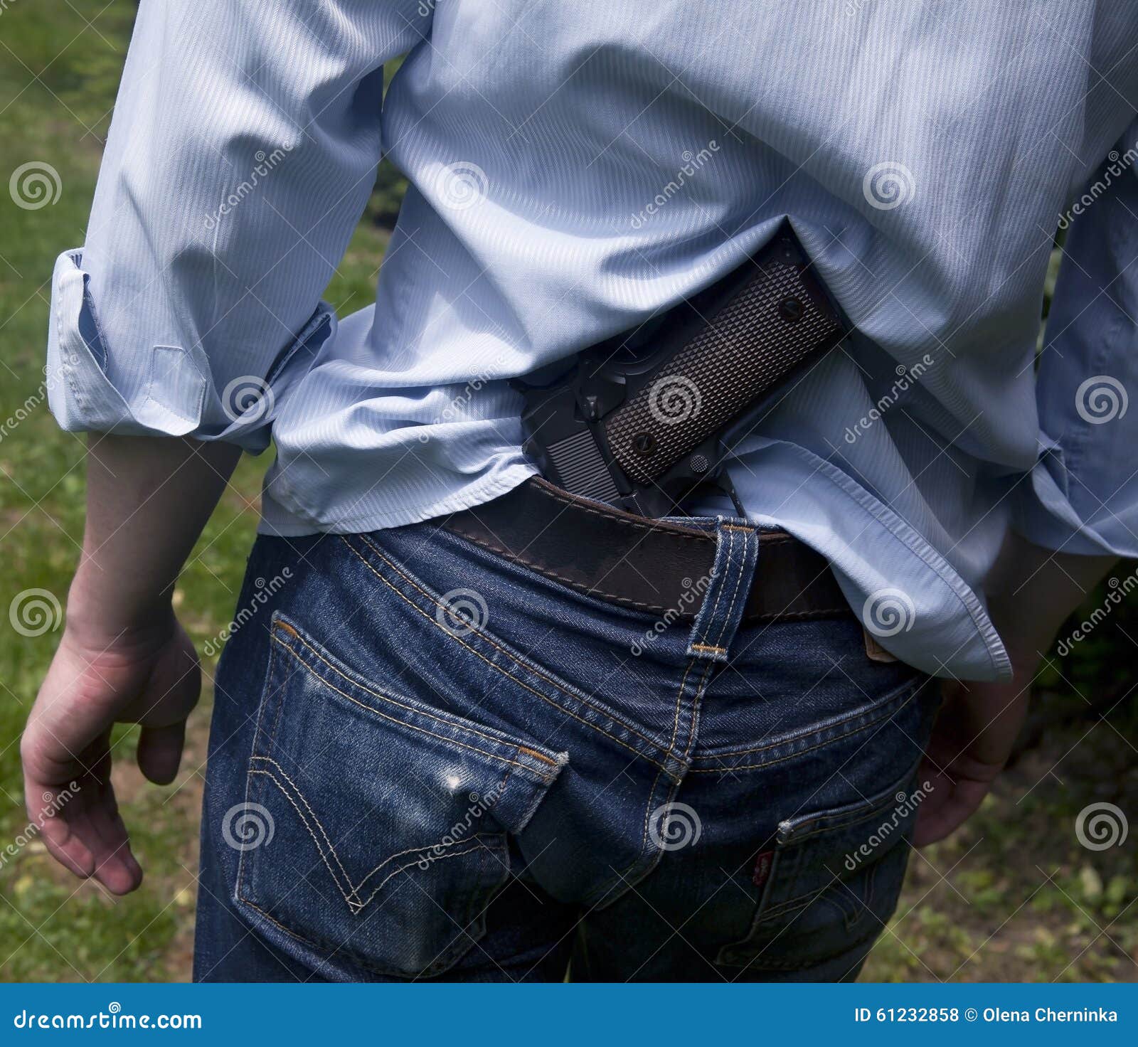 Man Shoots a Gun at a Target Stock Photo - Image of action, army: 61232858