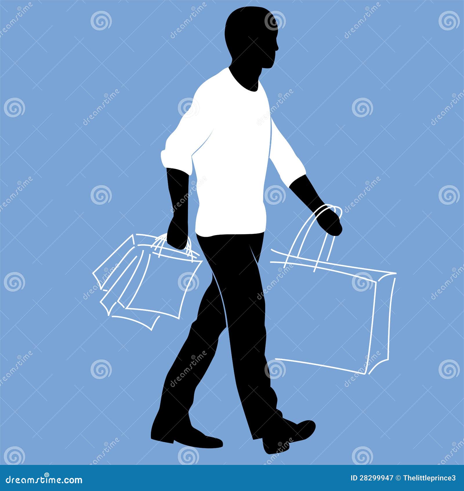 Man with shopping bags stock vector. Illustration of merchandise - 28299947