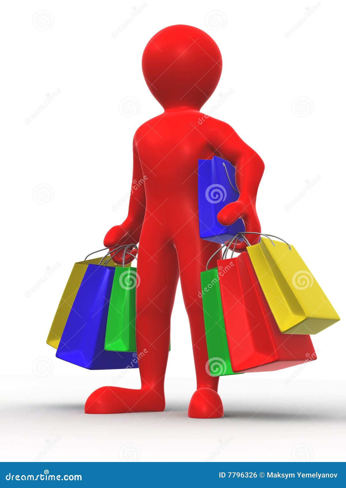Man with shopping bags stock illustration. Illustration of clothing ...