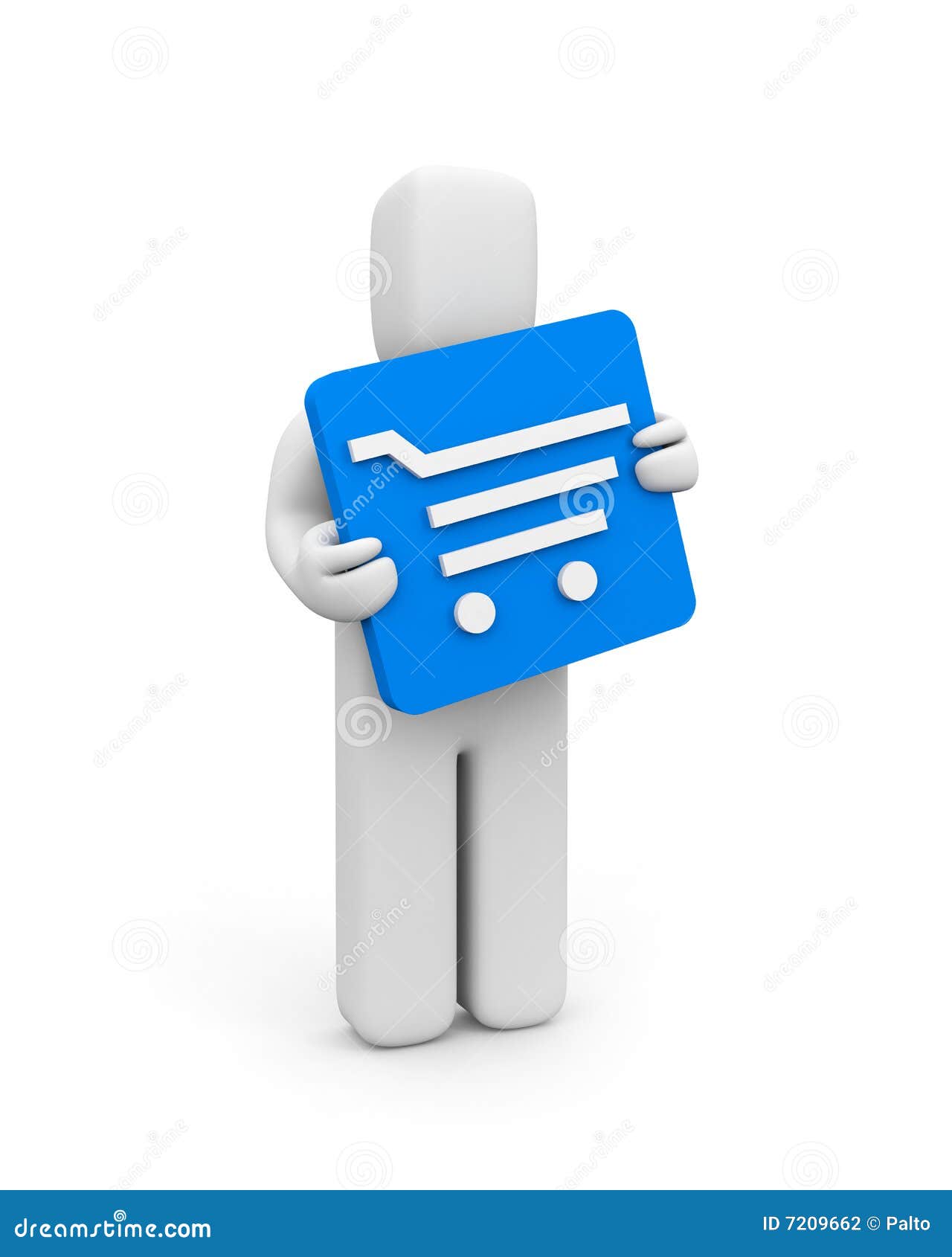 Man and Shopping cart icon stock illustration. Illustration of clip ...