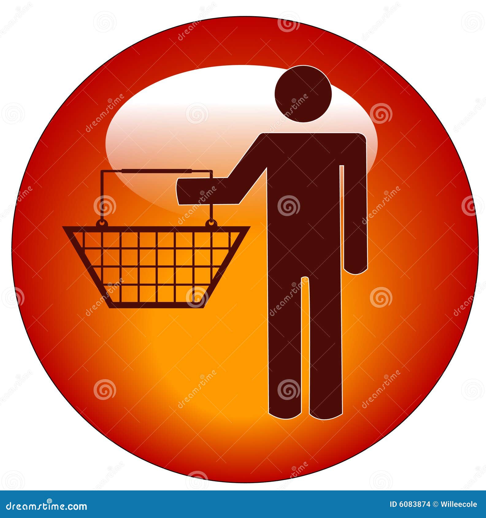 Man shopping icon stock vector. Illustration of commercial - 6083874